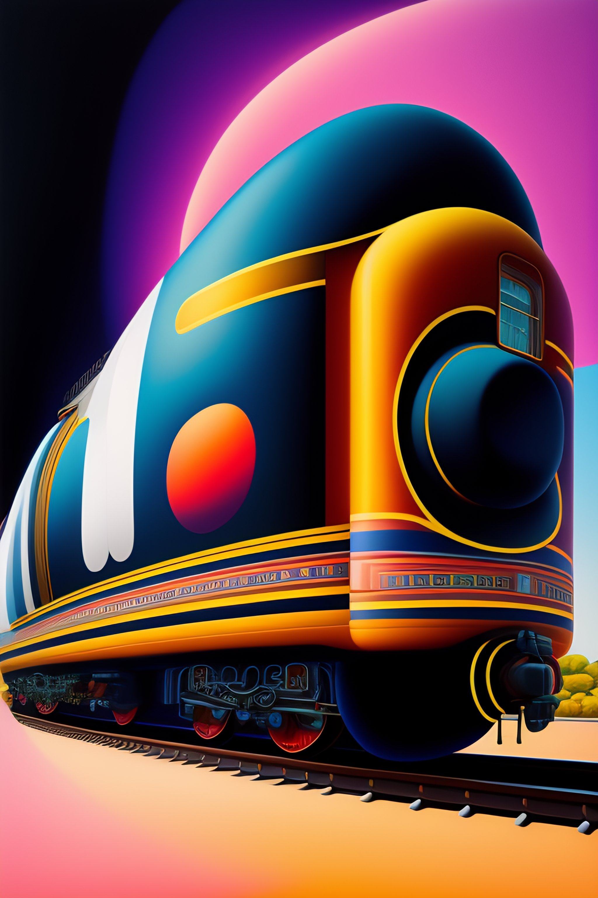 Lexica - Big abstract train in the style of kaws by james jean and ...