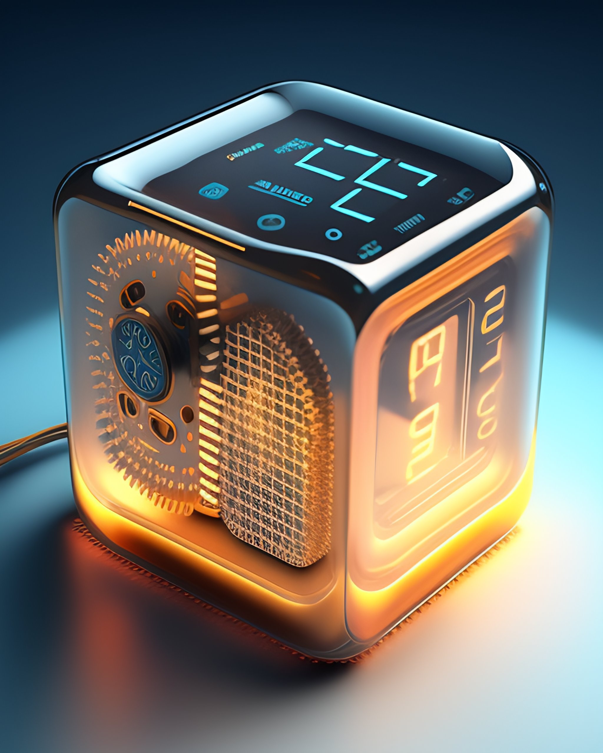 Lexica - Futuristic communication device with transparent screen and gears