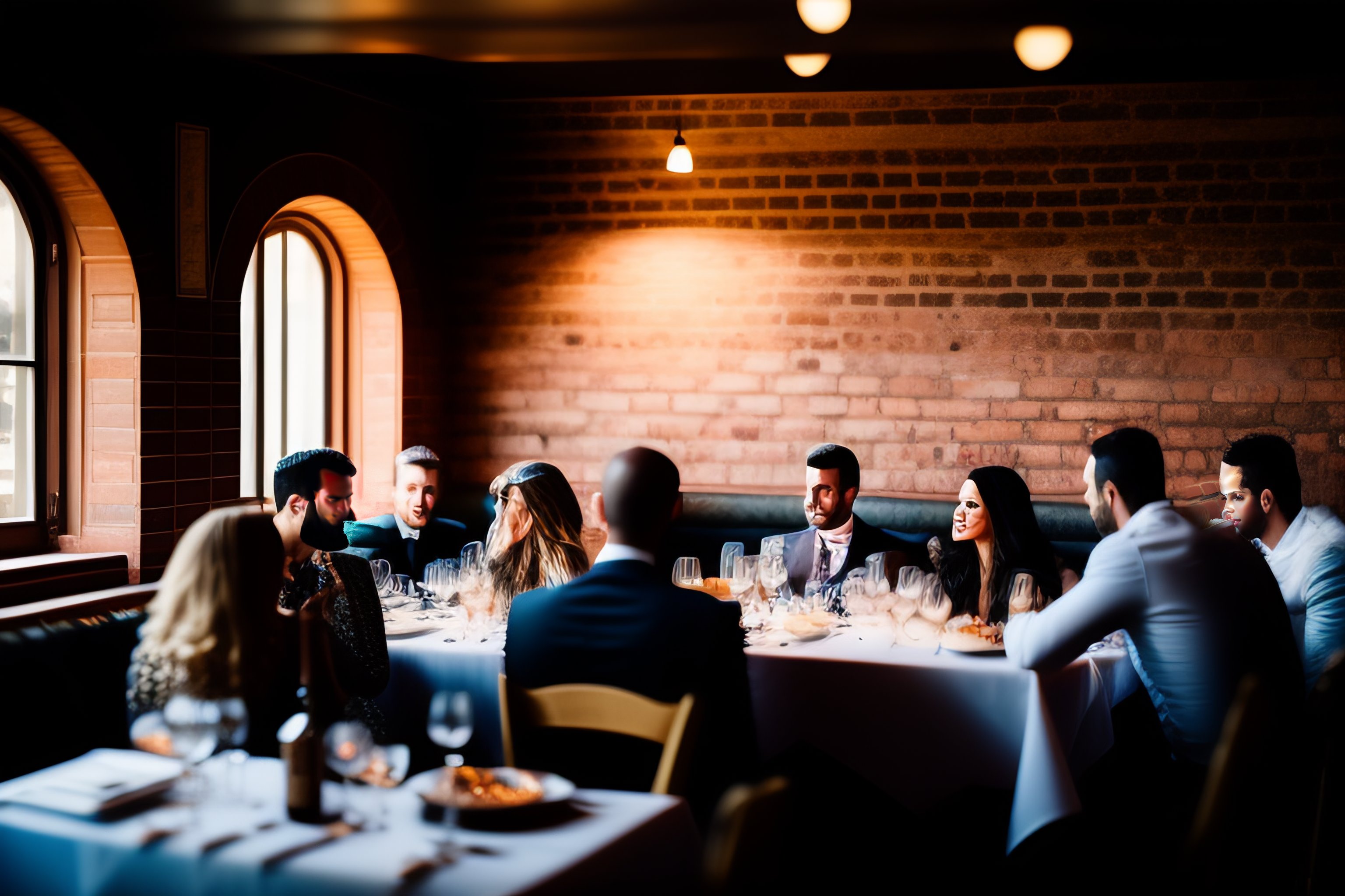 Lexica - An Italian restaurant, brick walls, indoor, photography, less ...