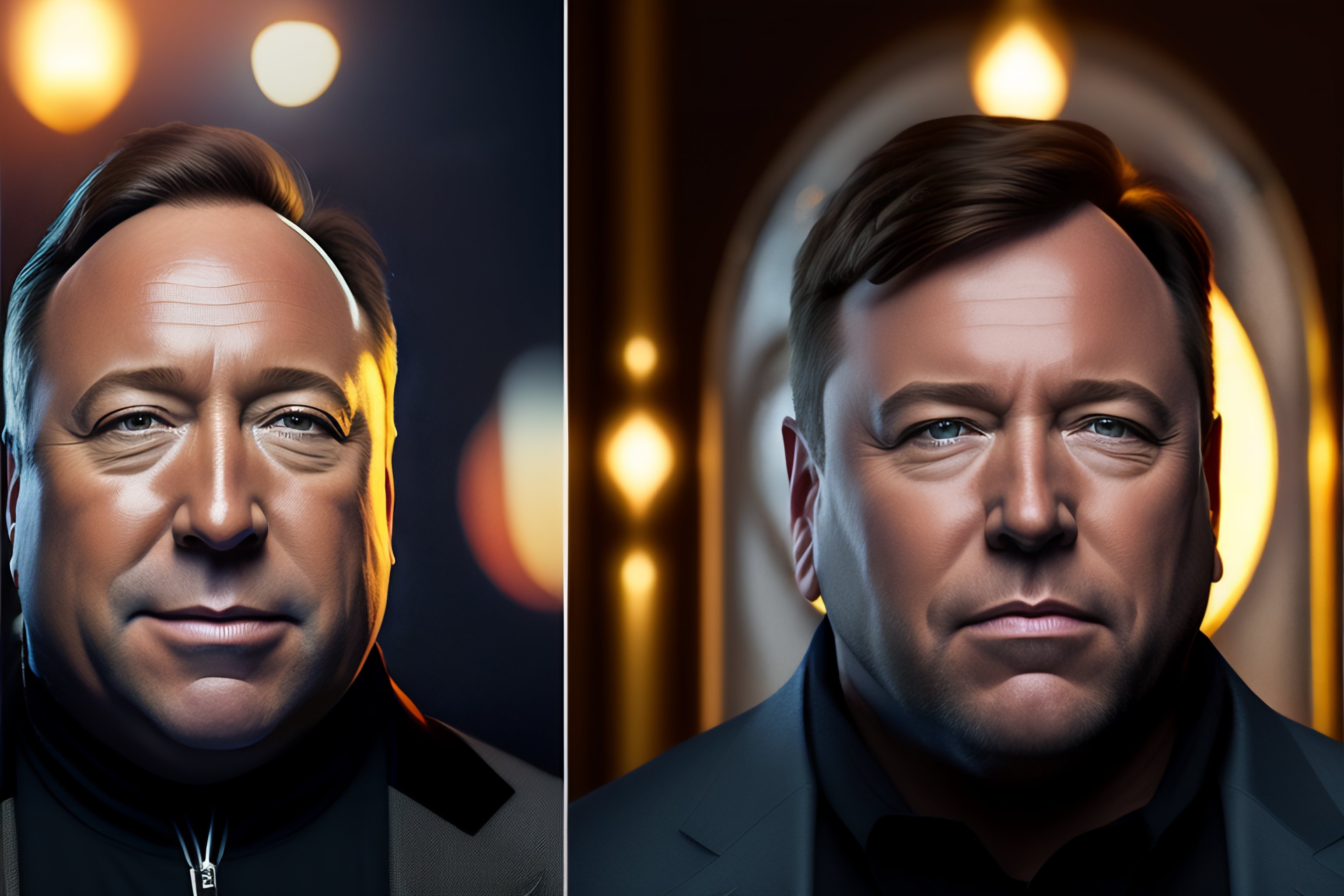 Lexica - Hyperrealistic mixed media image of a info wars alex jones ...