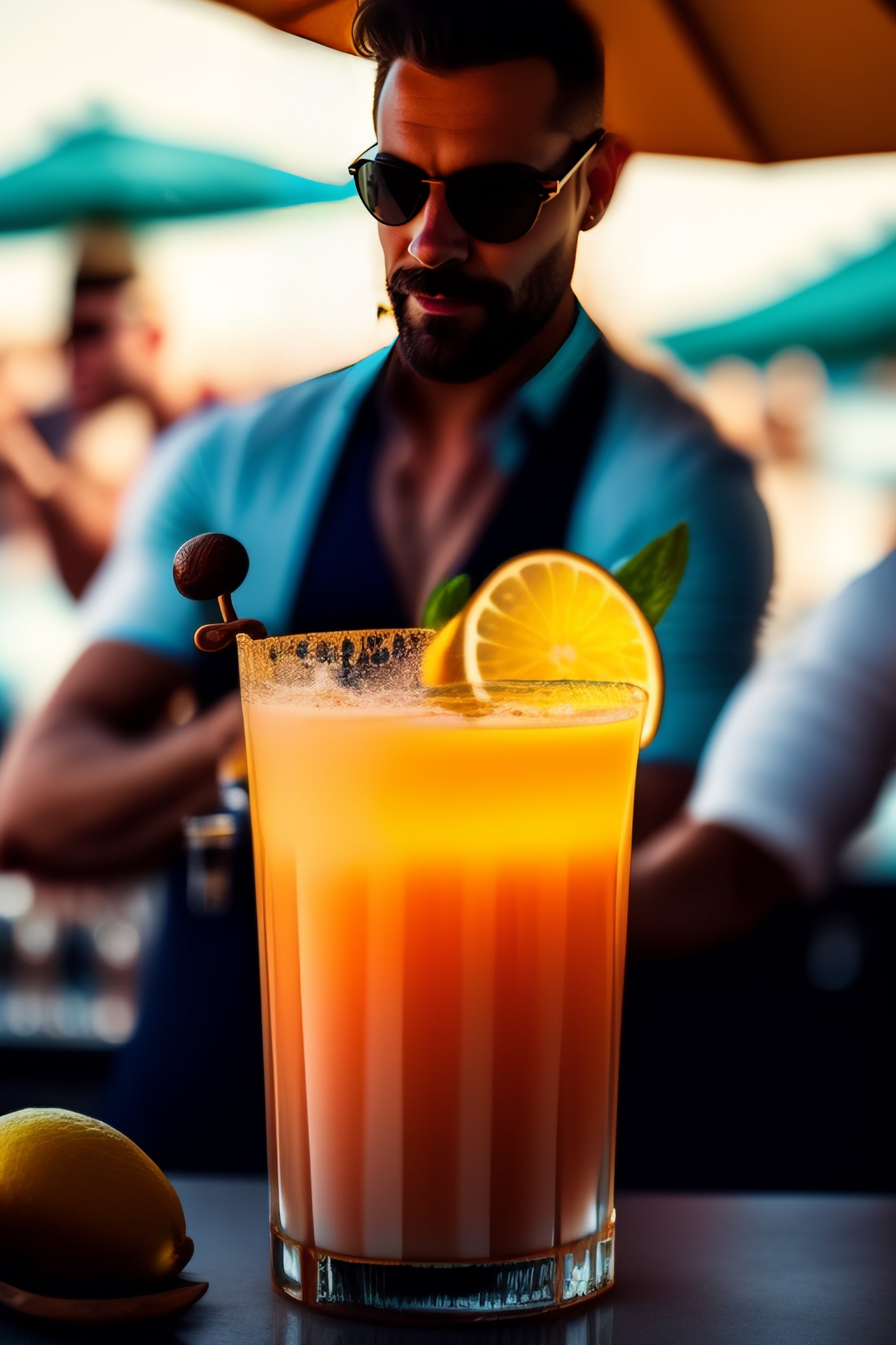 Lexica - Mixologists creating Cocktails mixology, in beach paradise