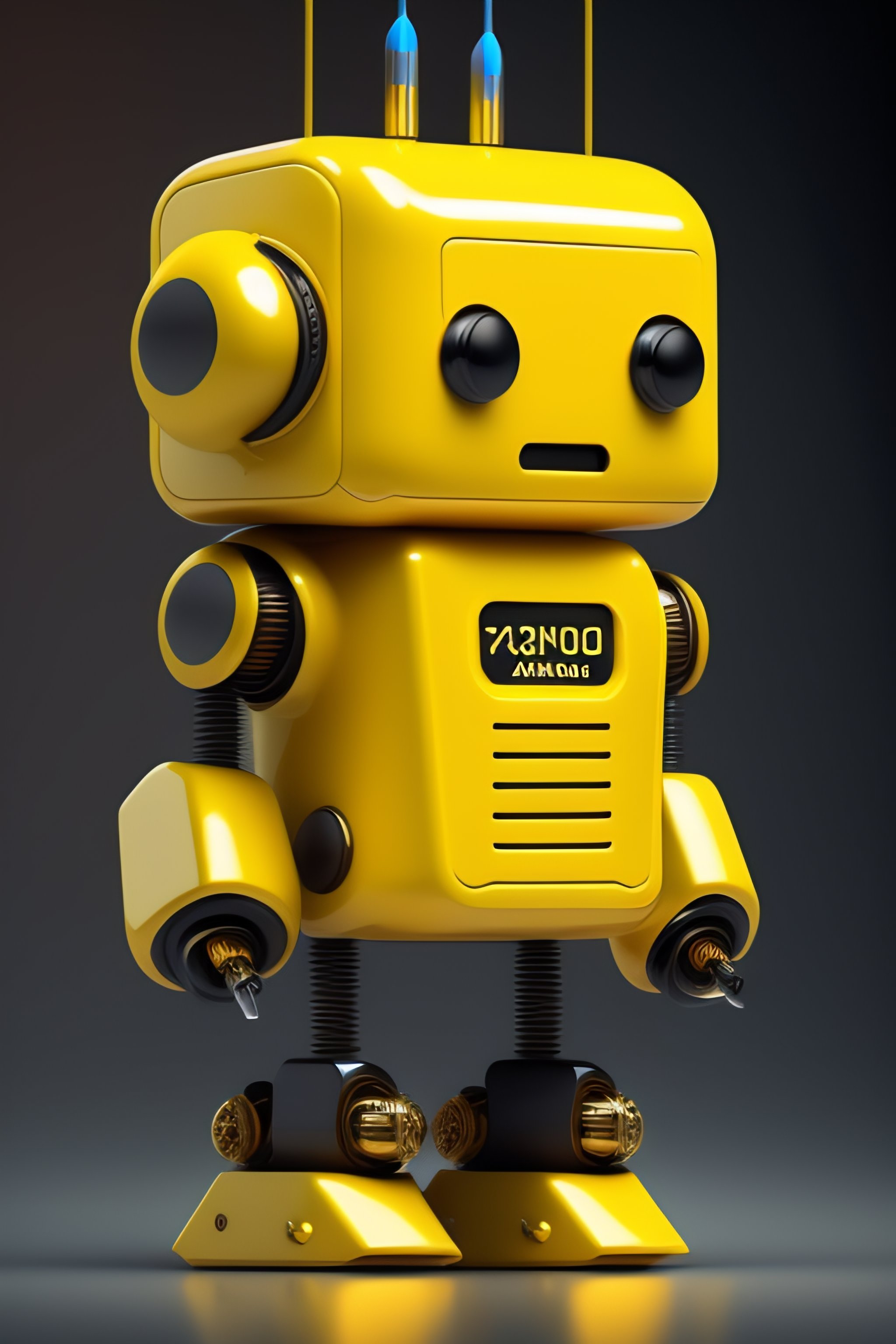 Lexica - Robot tierno amarillo con la palabra sasi en su pecho como una ...
