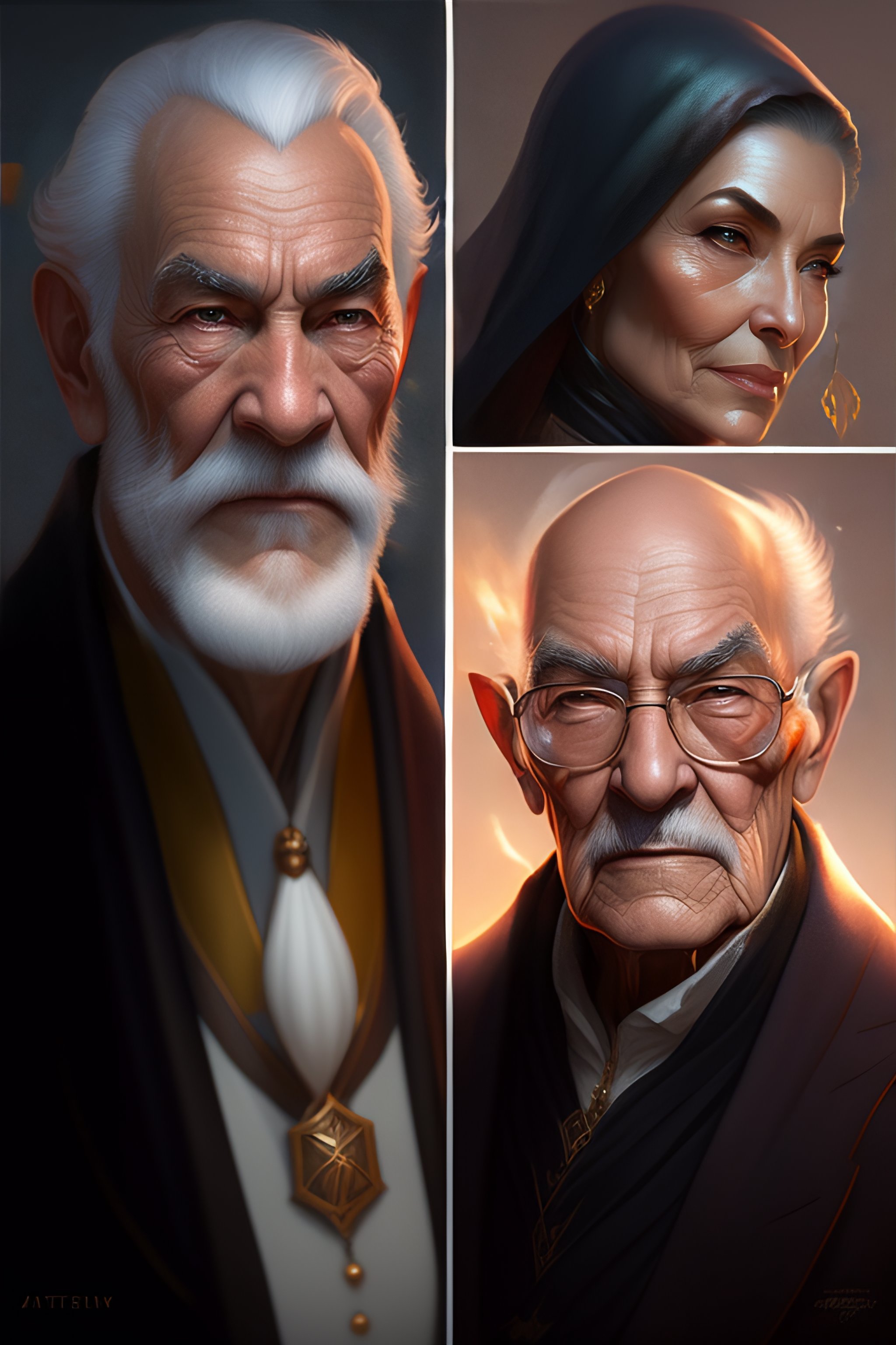 Lexica - Portrait of Old mage, Wrinkly, old, boils, warts, ugly ...