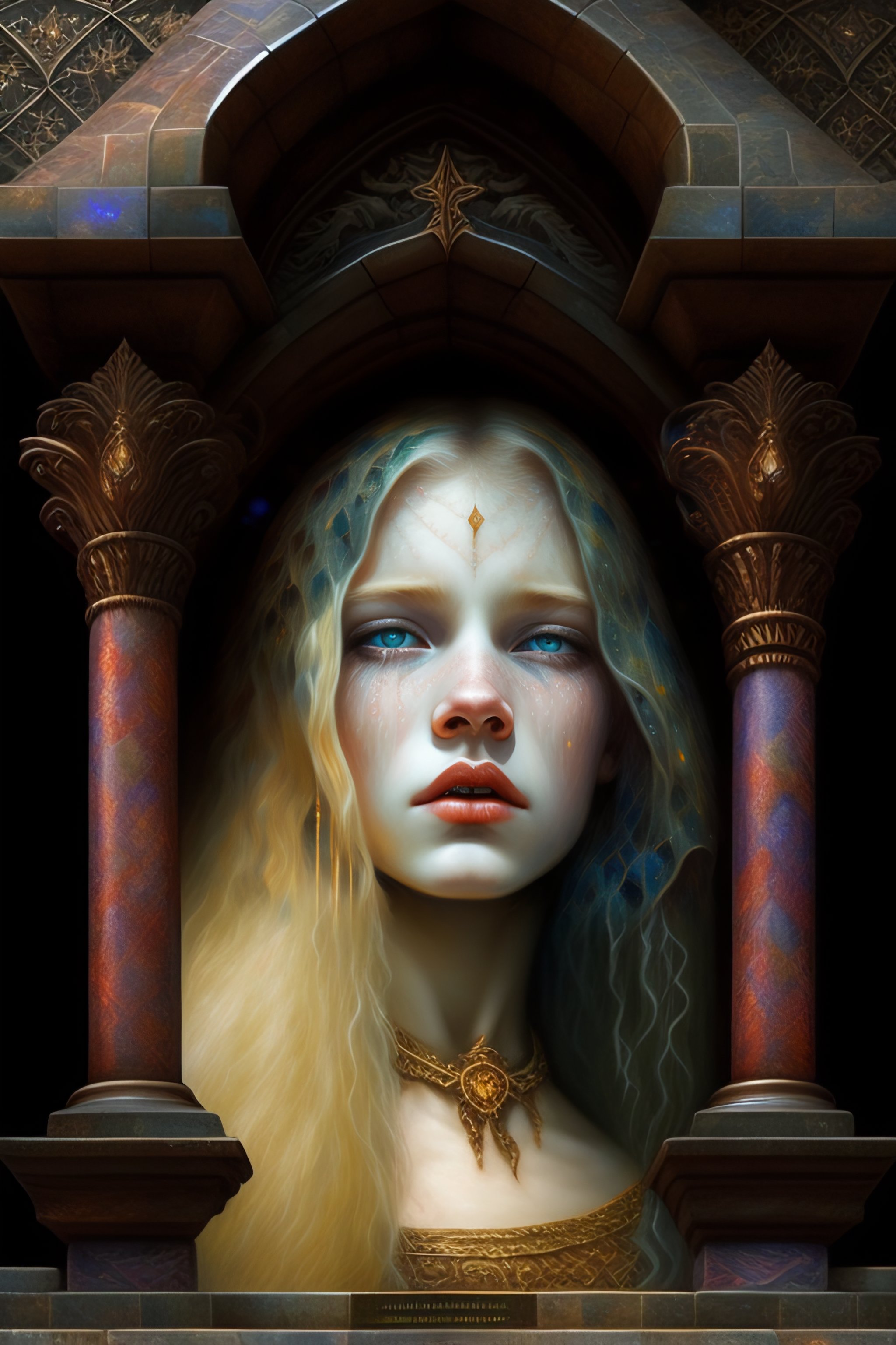 Lexica - 12 years old crying albino vampire female in a abandoned ...