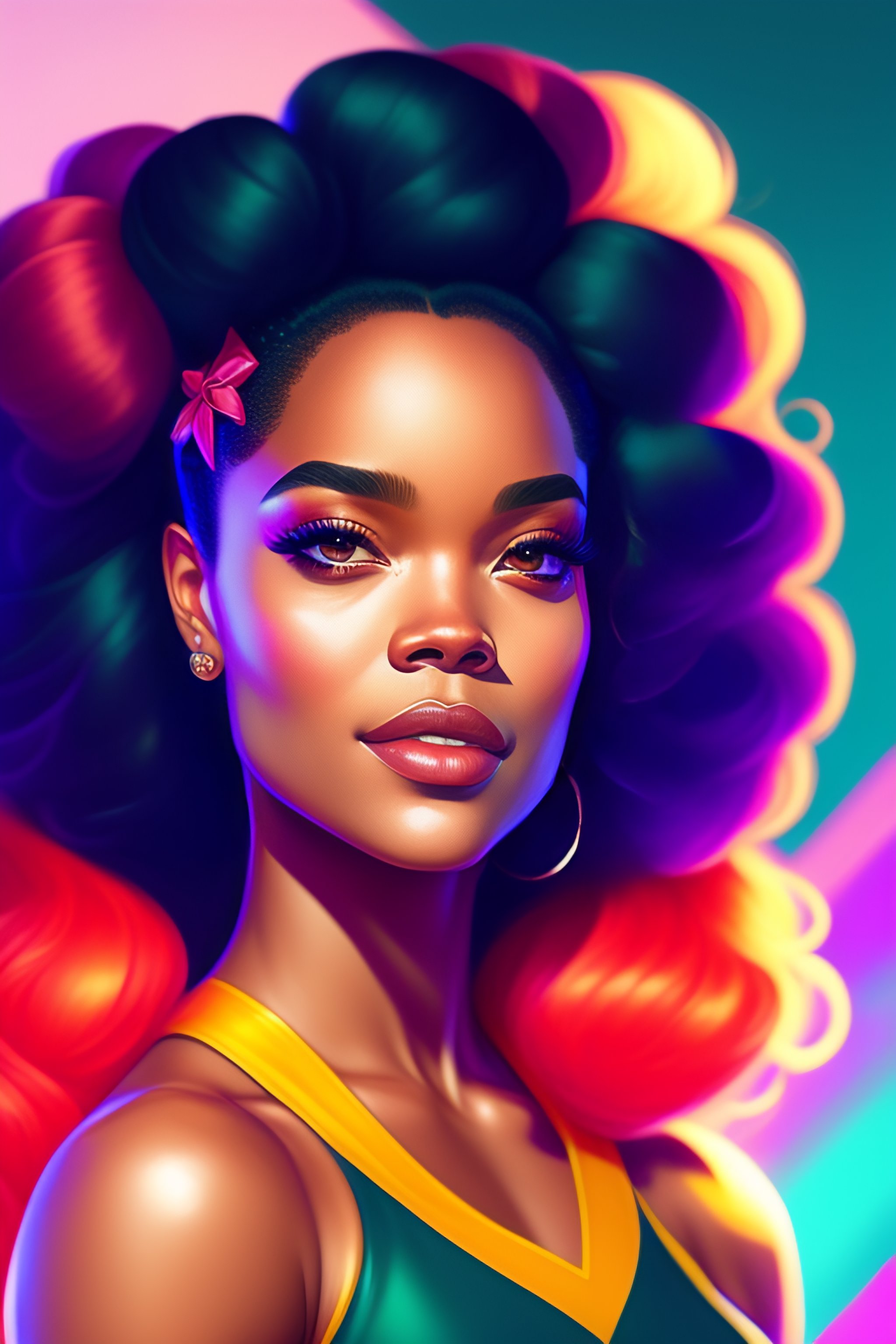 Lexica - A portrait of tessa thompson as a cheerleader, art by lois van ...
