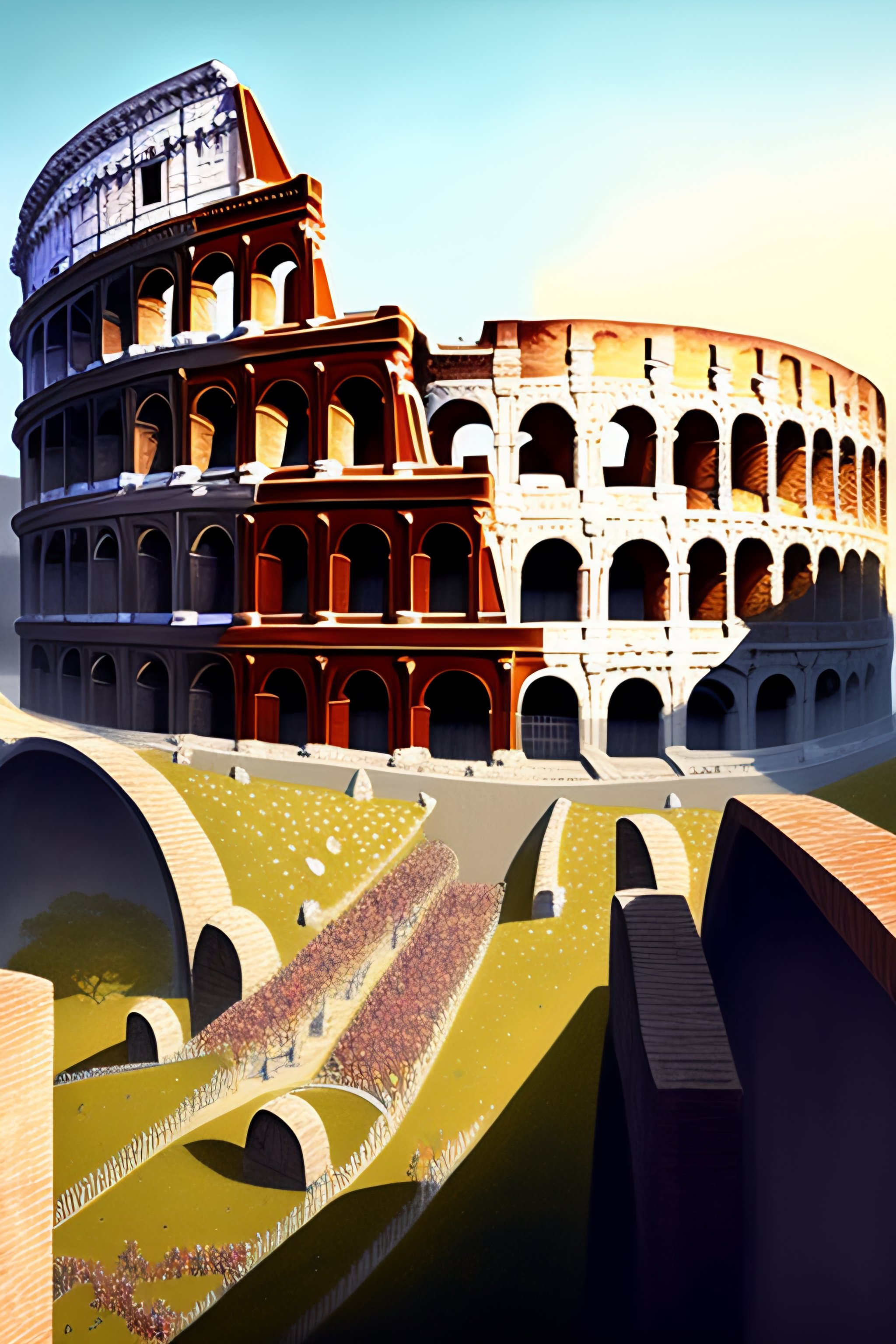 Lexica - Rome coliseum illustration Steadman