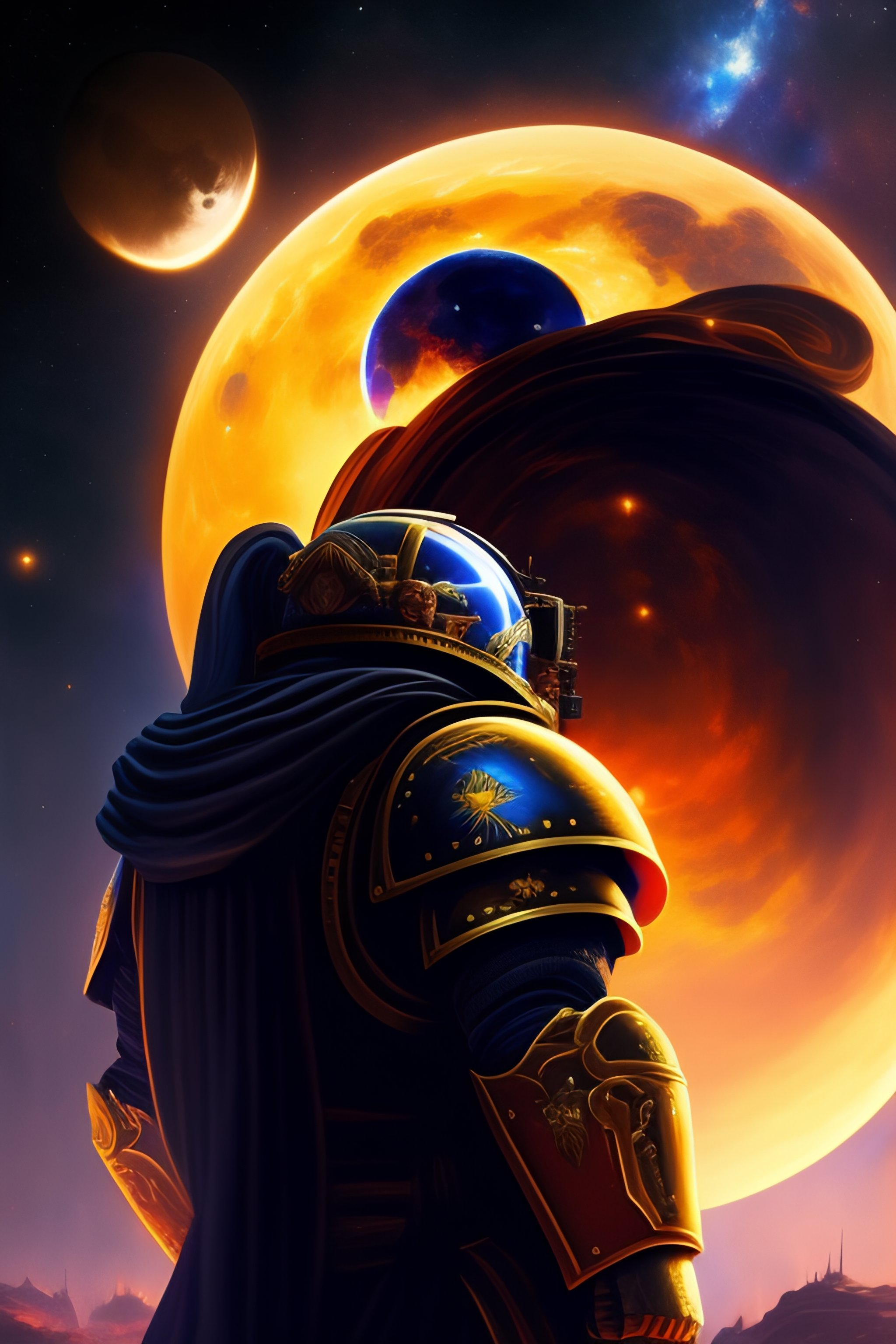 Lexica - Space marine warhammer 40k staring at the sun with the moon ...