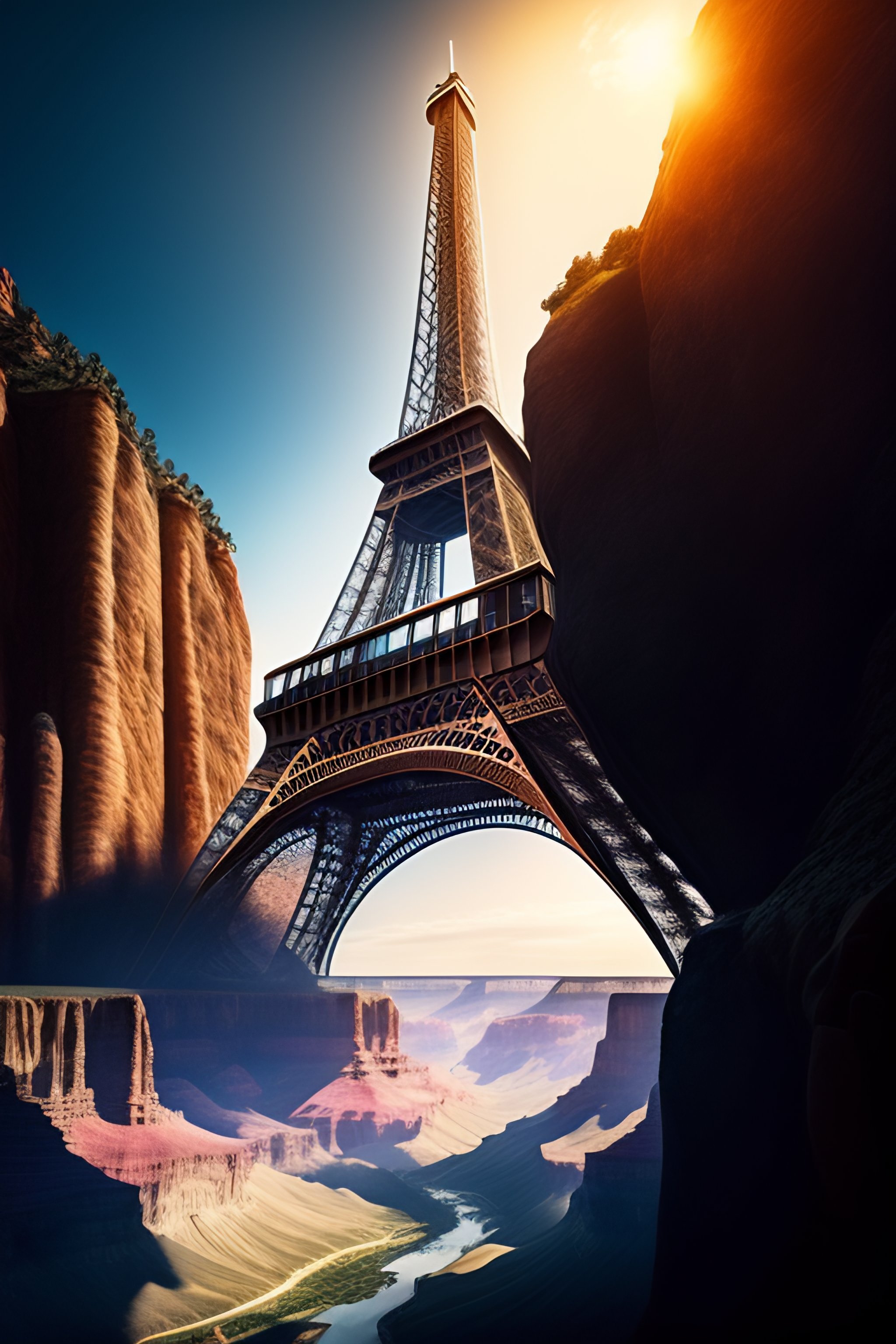 Lexica - Hyper-realistic photo of the Eiffel tower falling into the ...