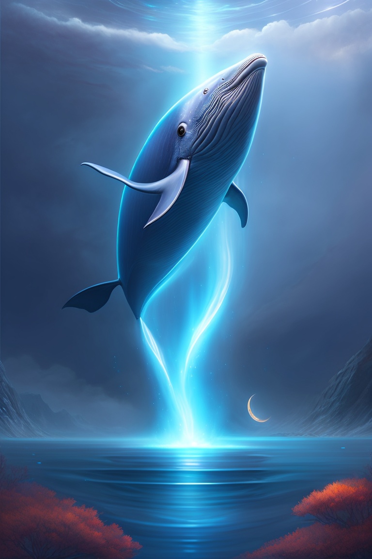Lexica - A beautiful portrait of a mystical whale, divine lighting, god ...