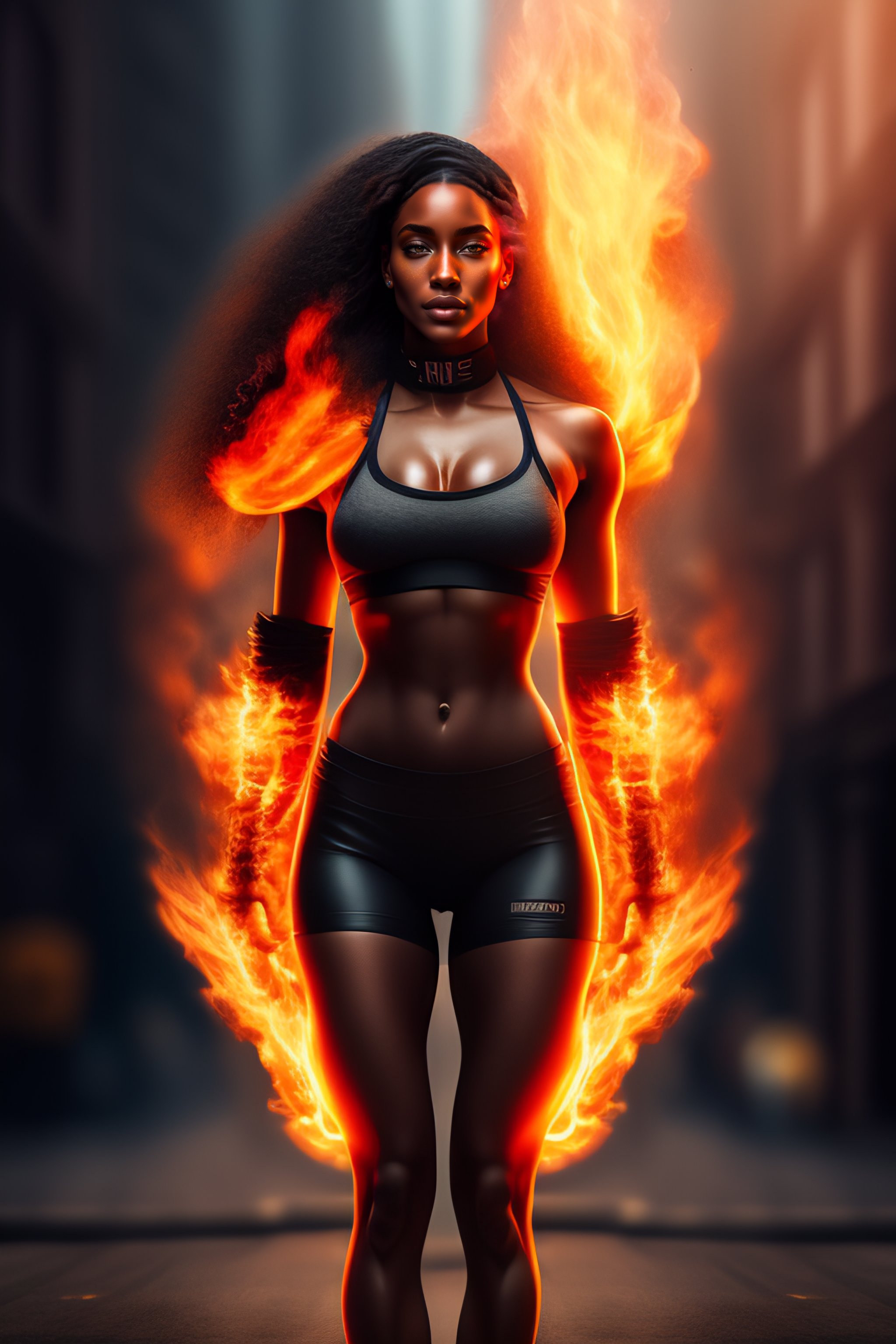 Lexica - Women on fire , full body, photorealistic , 4k