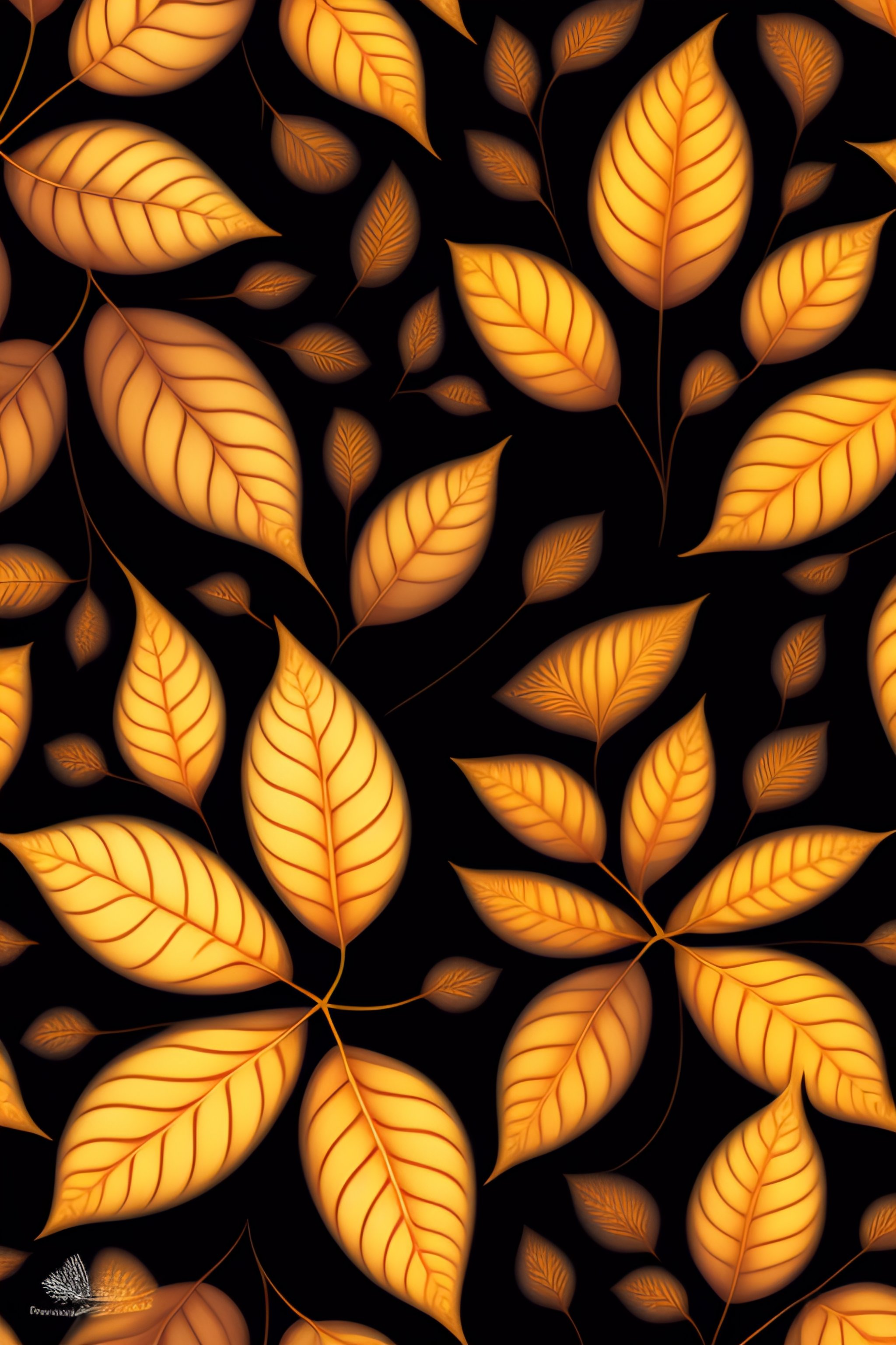 Lexica - Fractal leaf patterns, alder leaves, repeating endlessly