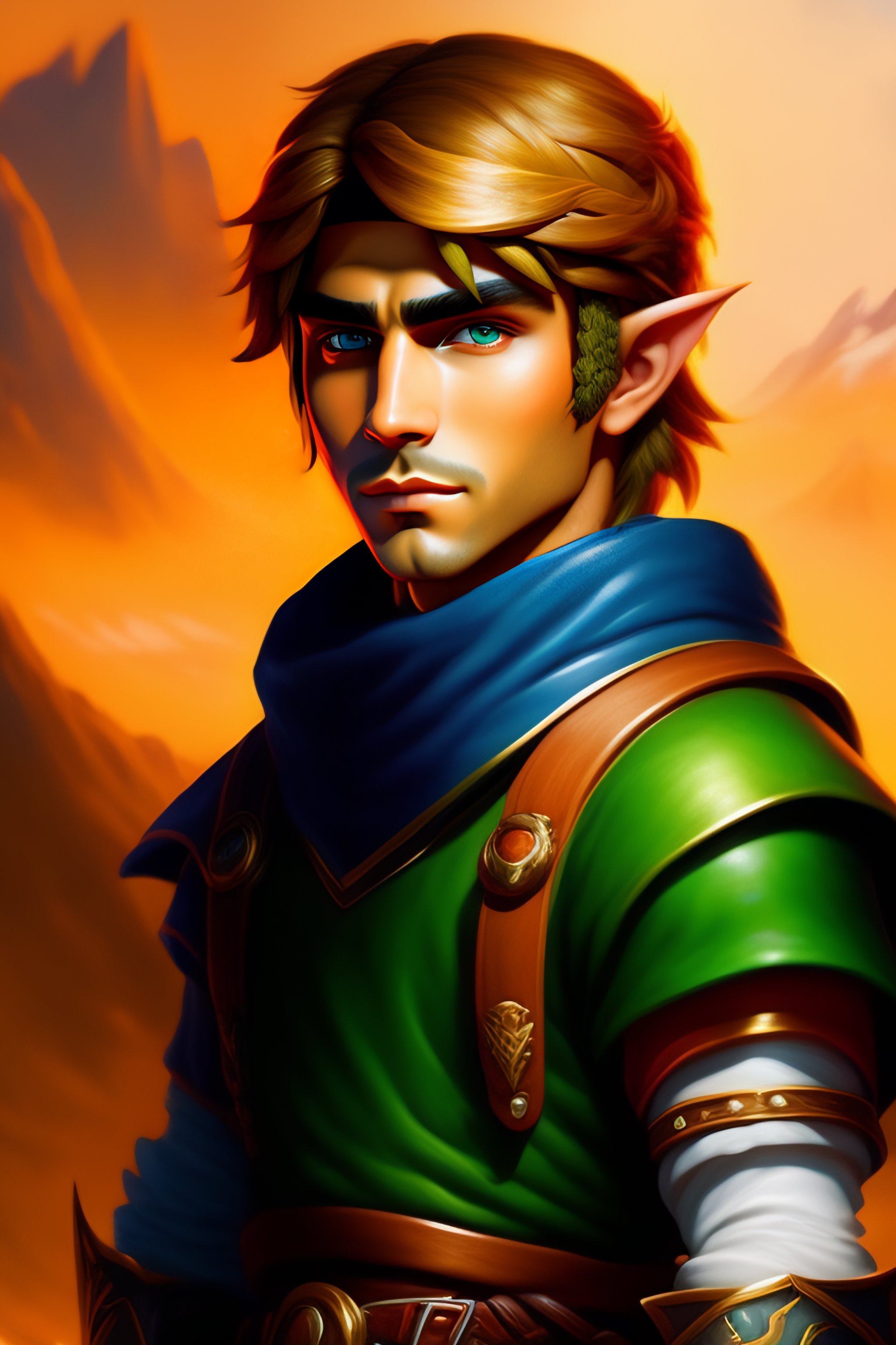 Lexica - Portrait of young Link from Zelda videogame painted by Velázquez