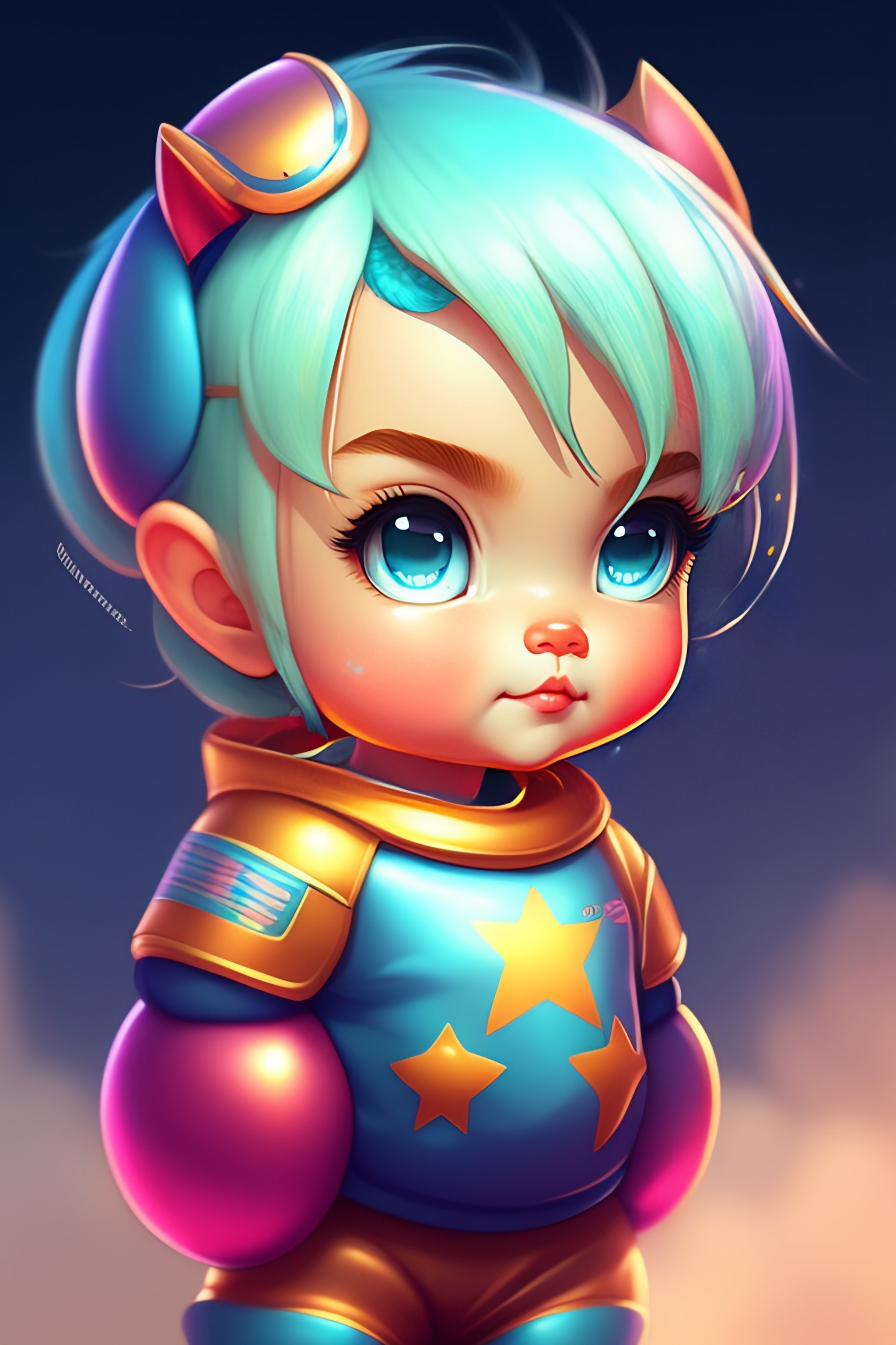 Lexica - Cute and adorable cartoon bulma baby, fantasy, dreamlike ...