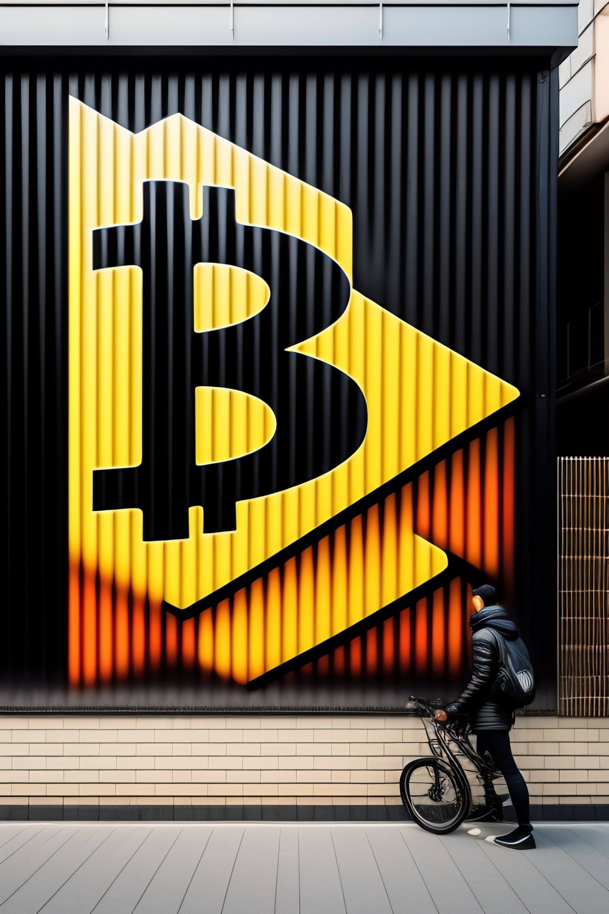 Lexica - Create a black wall in tokyo with a bitcoin logo in graffiti ...