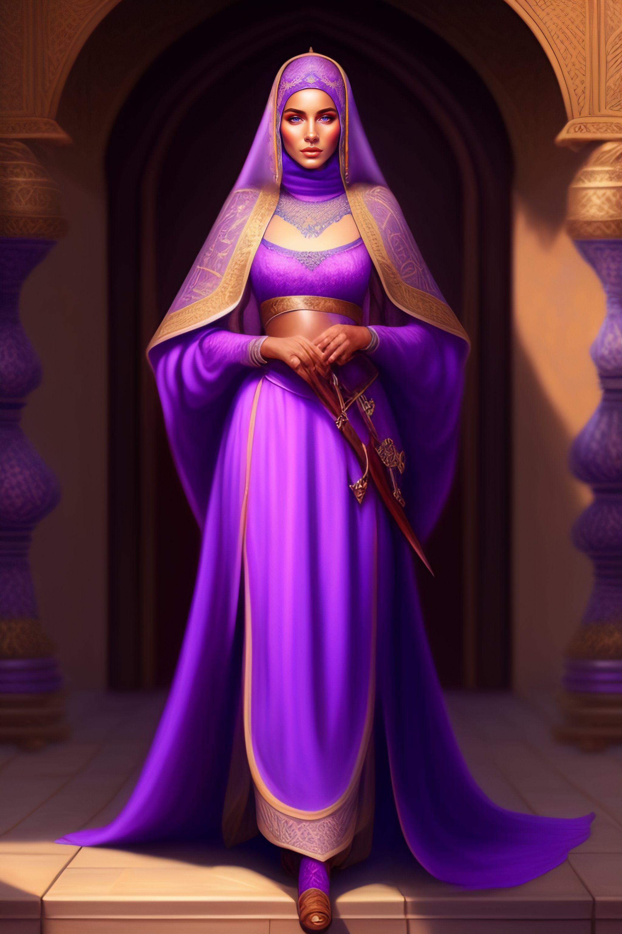 Lexica - A full body portrait of a cute beautiful medieval female blind ...