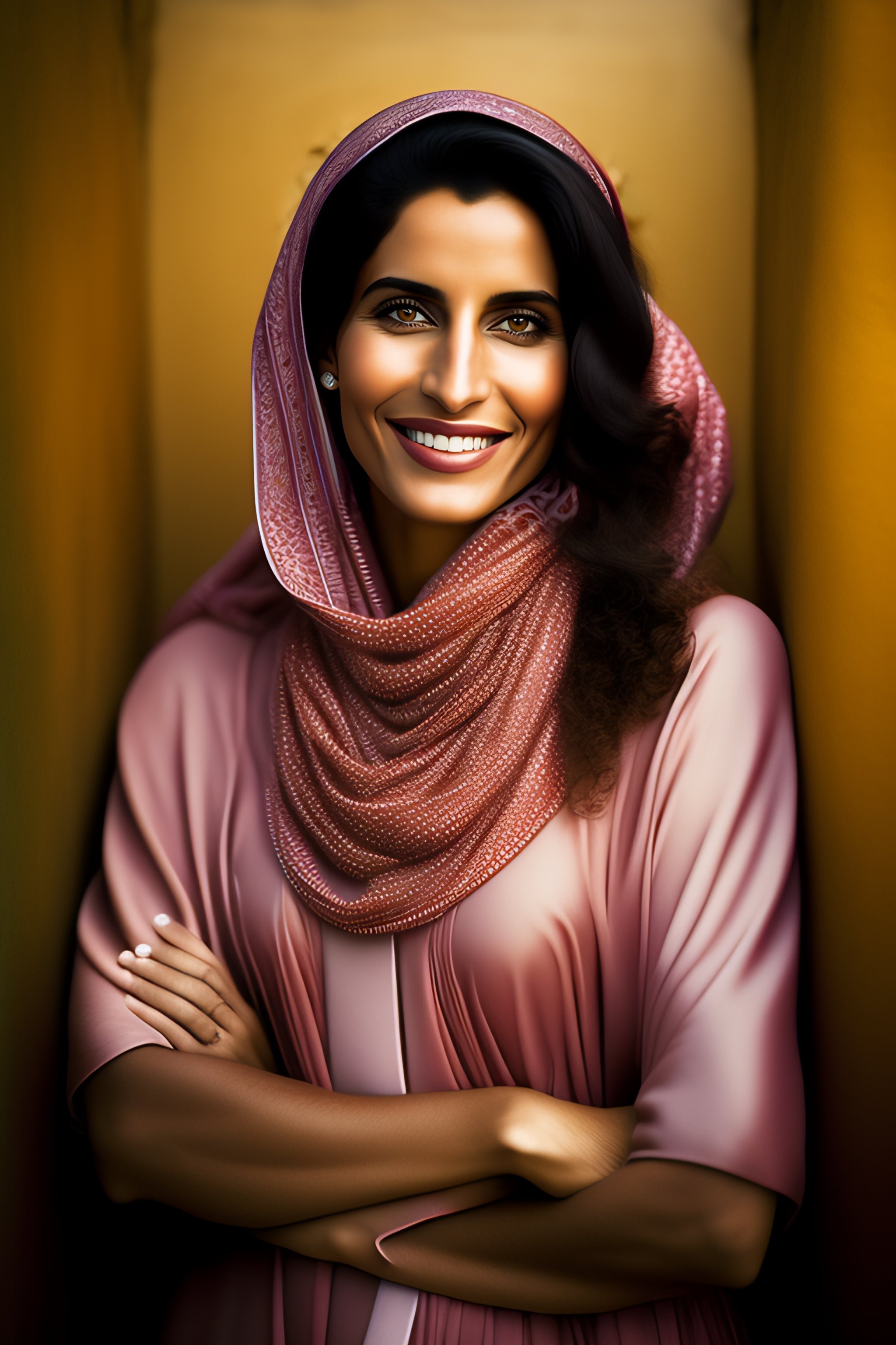 Lexica - Outdoor photography of a happy, saudi-arabian beautiful woman ...