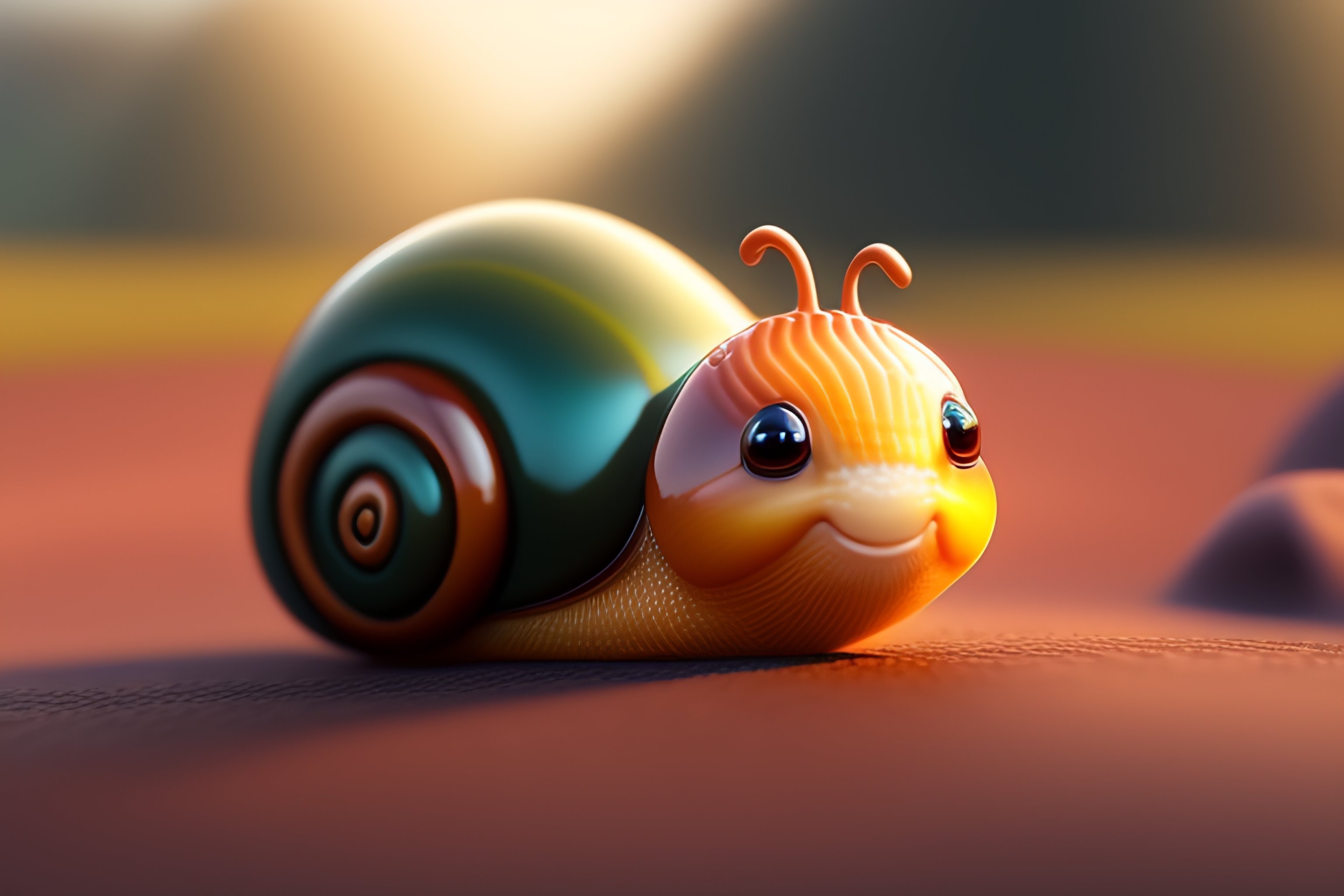 Lexica - Cute adorable little snail waving and smiling greeting me ...
