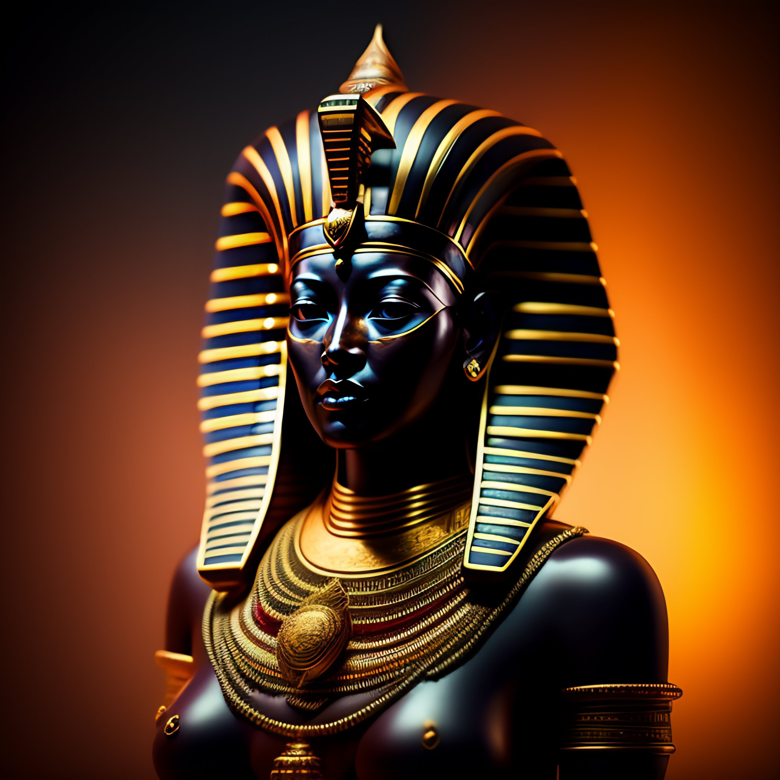 Lexica - Portrait of Tutankhamun in the style of surrealism, with a ...