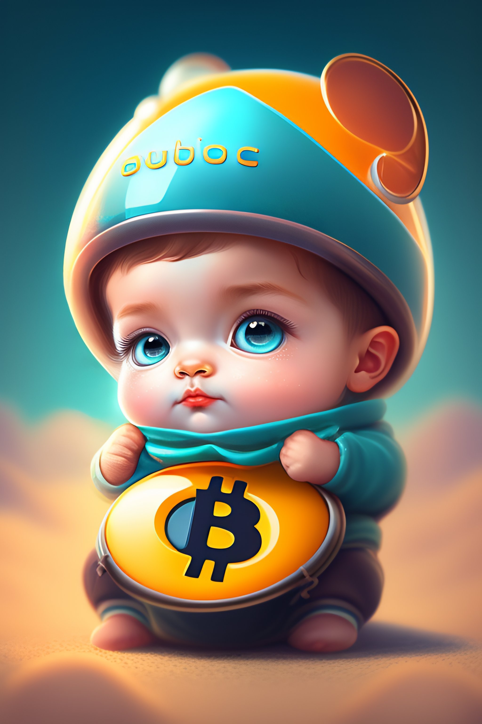 Lexica - Cute and adorable bitcoin baby, fantasy, dreamlike, surrealism, super cute, trending on ...