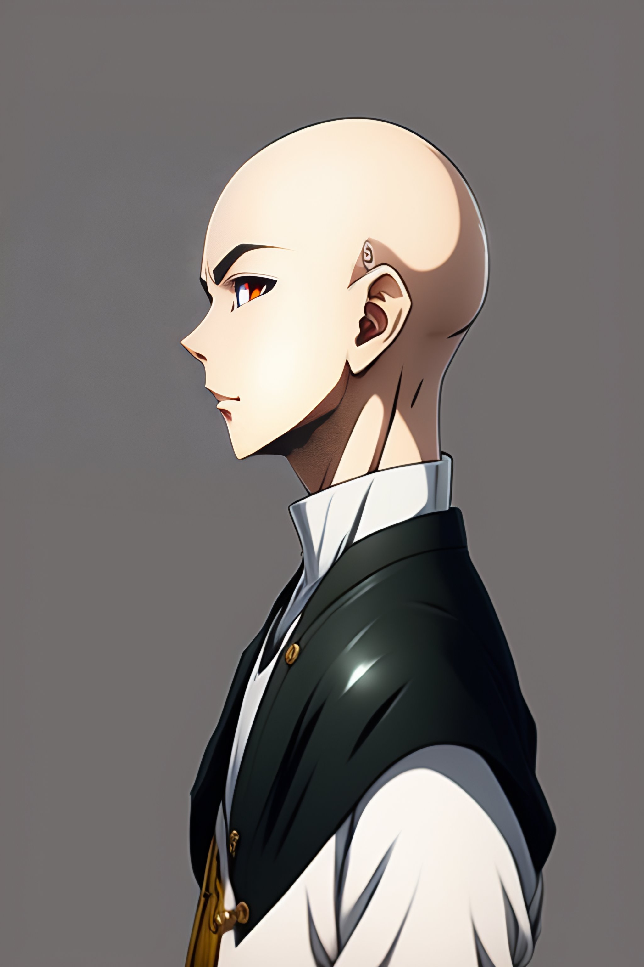 Lexica - Bald anime character guy, simple, no expression, no emotion ...