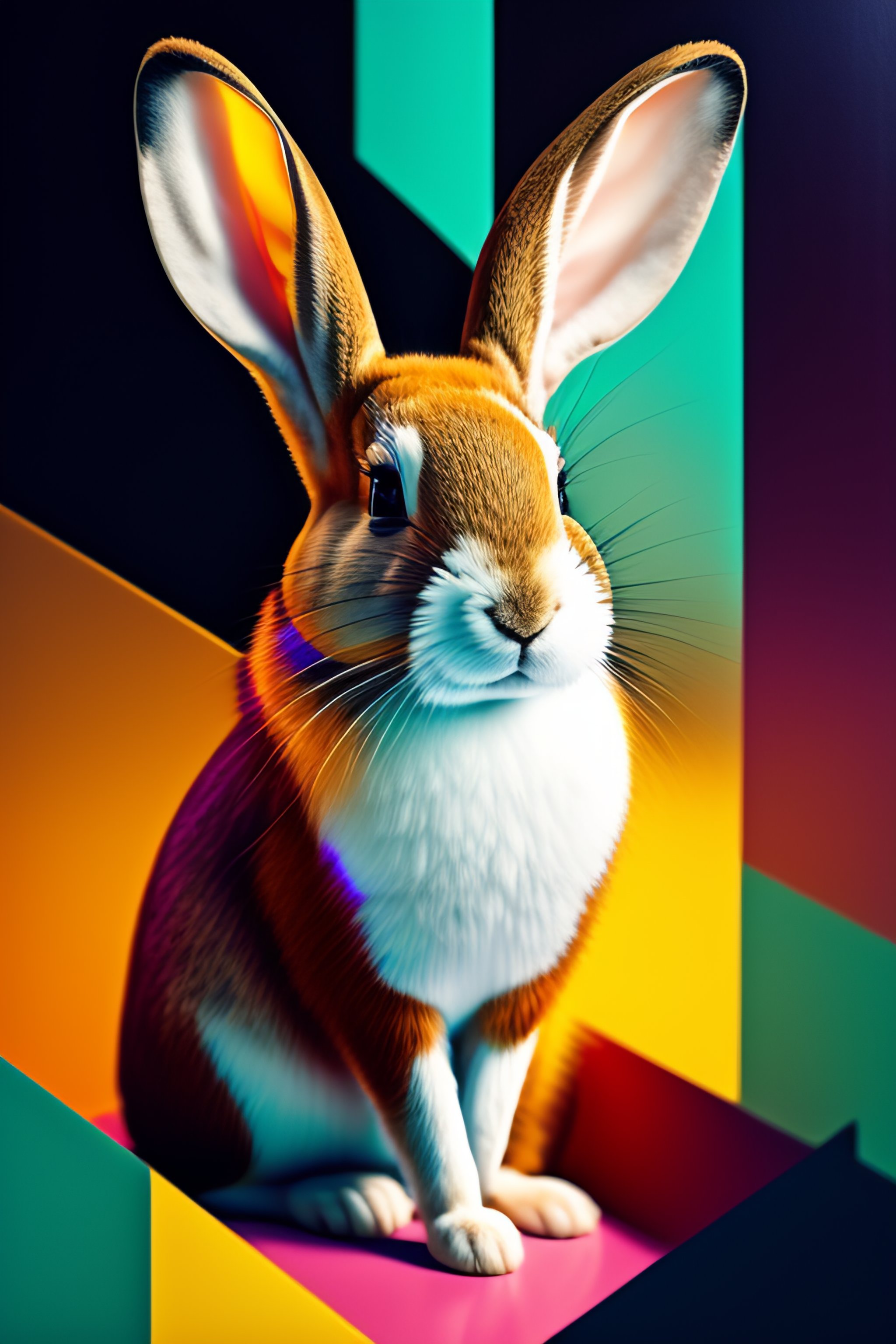 Lexica - Portrait of a rabit in the style of Bauhaus