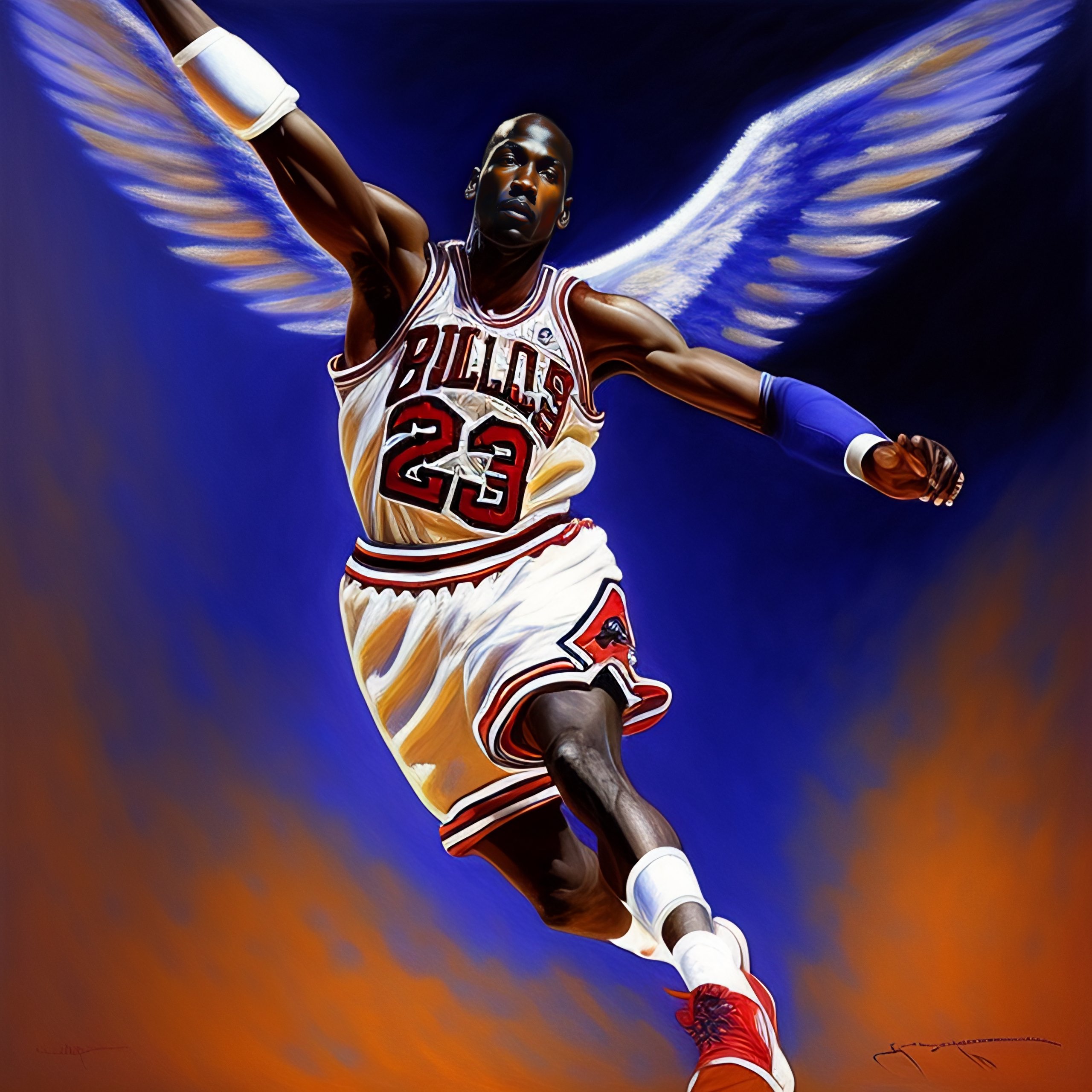 Lexica - Michael jordan as an angel painted by claude monet