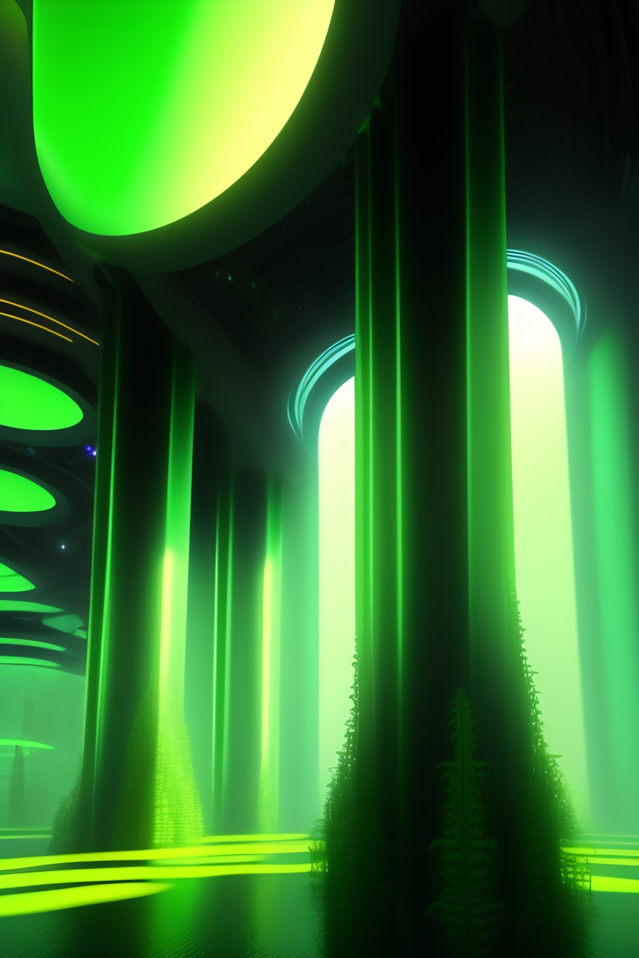 Lexica - Lush green garden dramatic perspective organic 3 d fractal ...