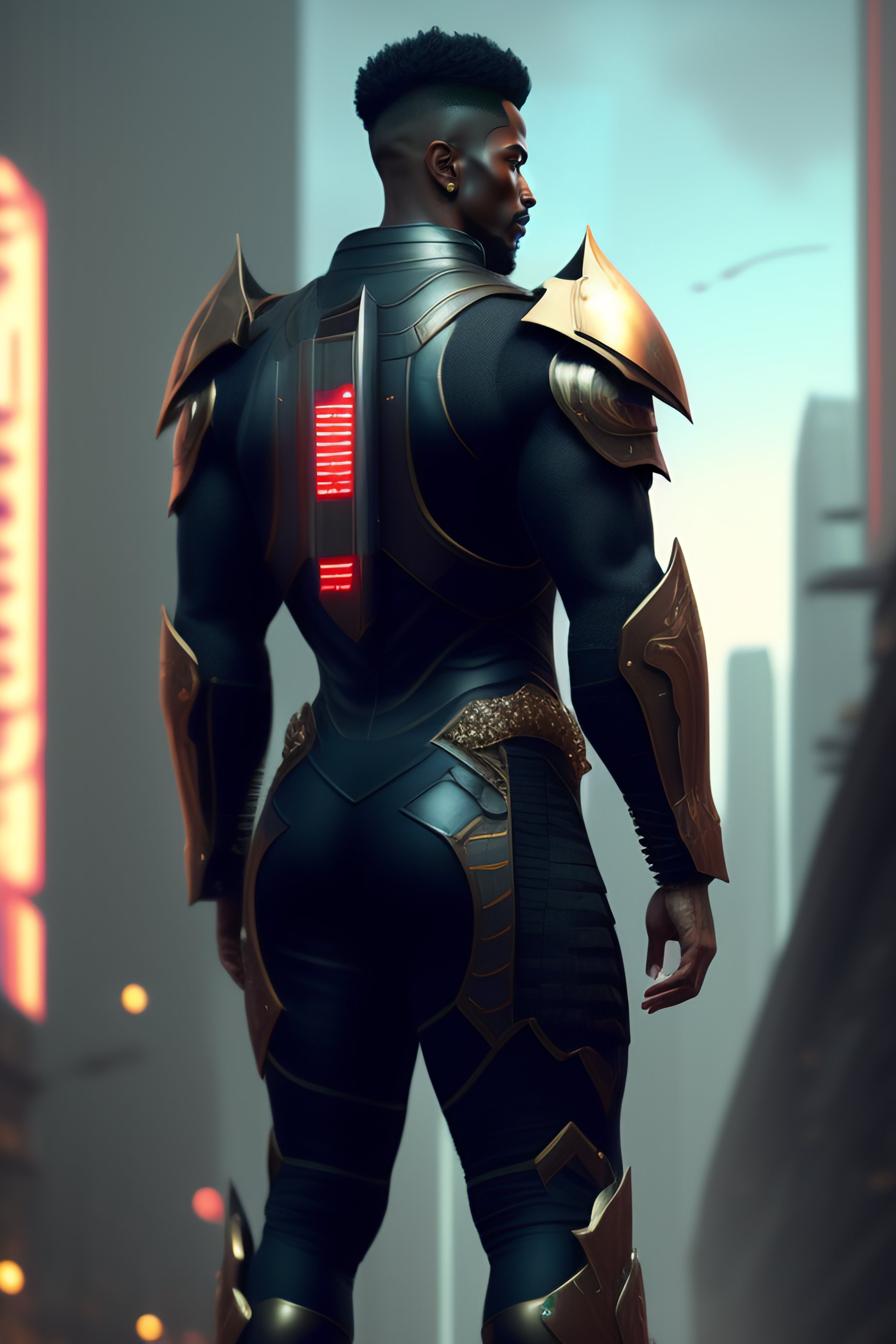 Lexica - Side body,male armour,cyberpunk city