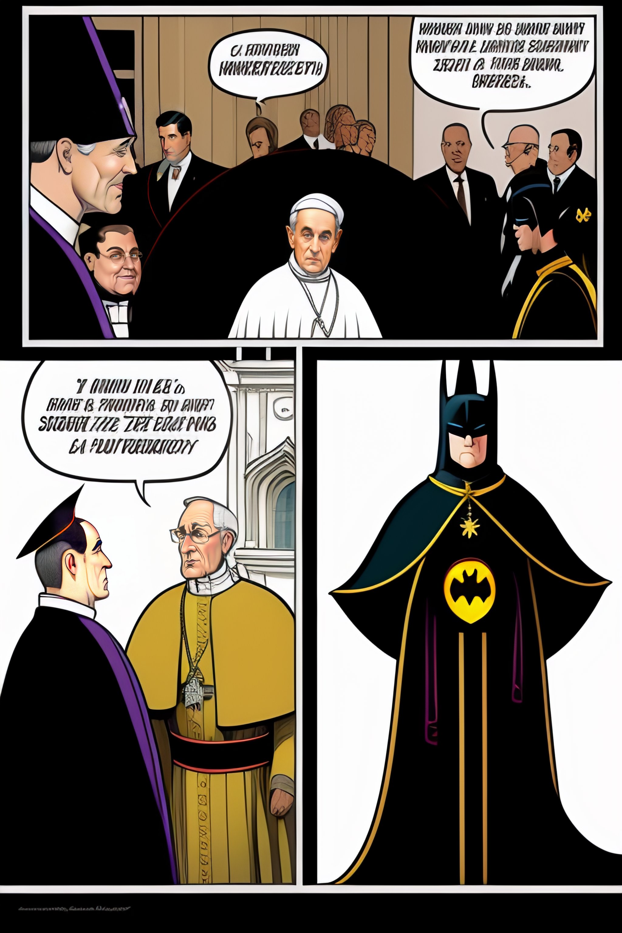 Lexica - Pope cartoon with real batman