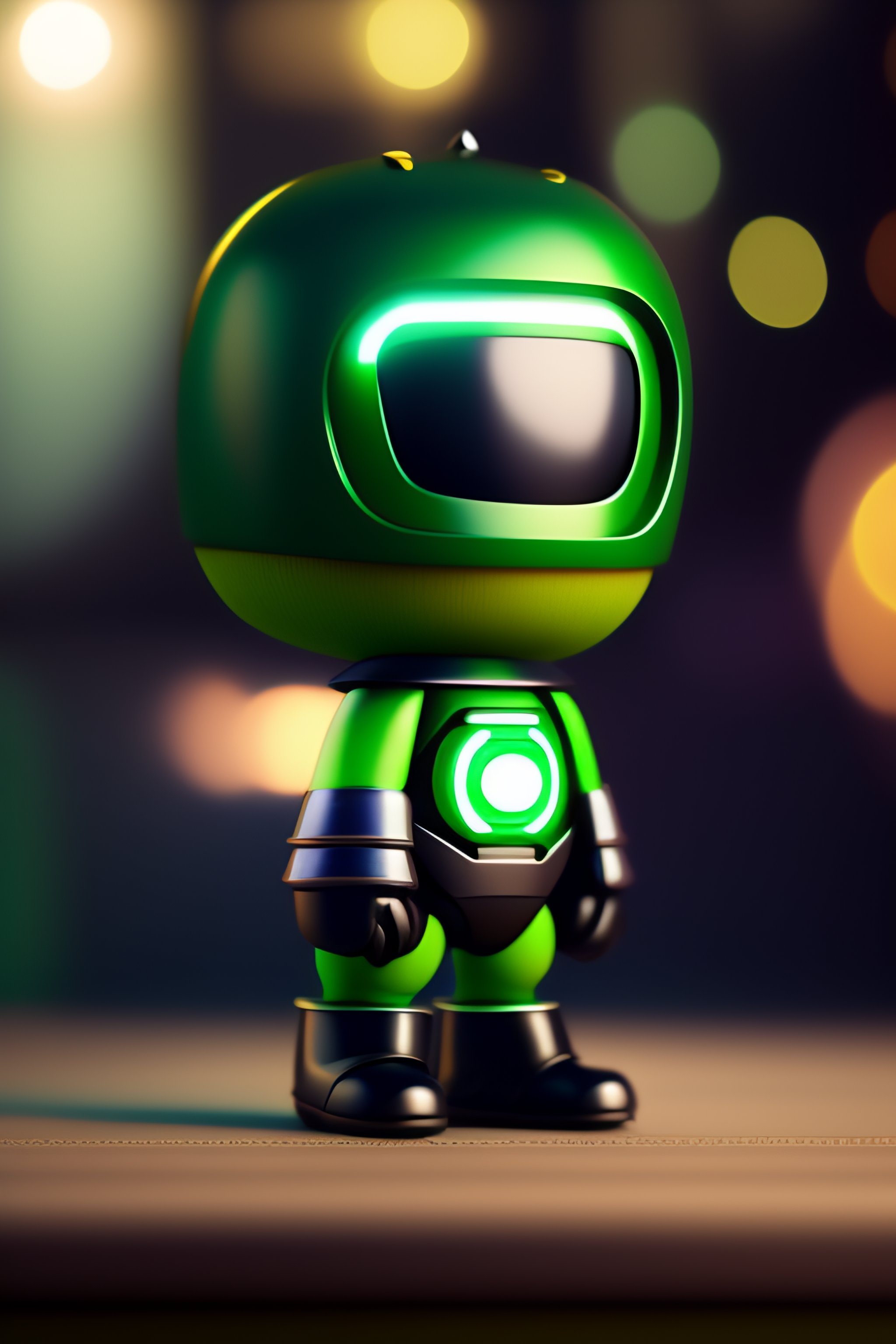Lexica - Cute small humanoid green lantern sitting in front of laptop ...
