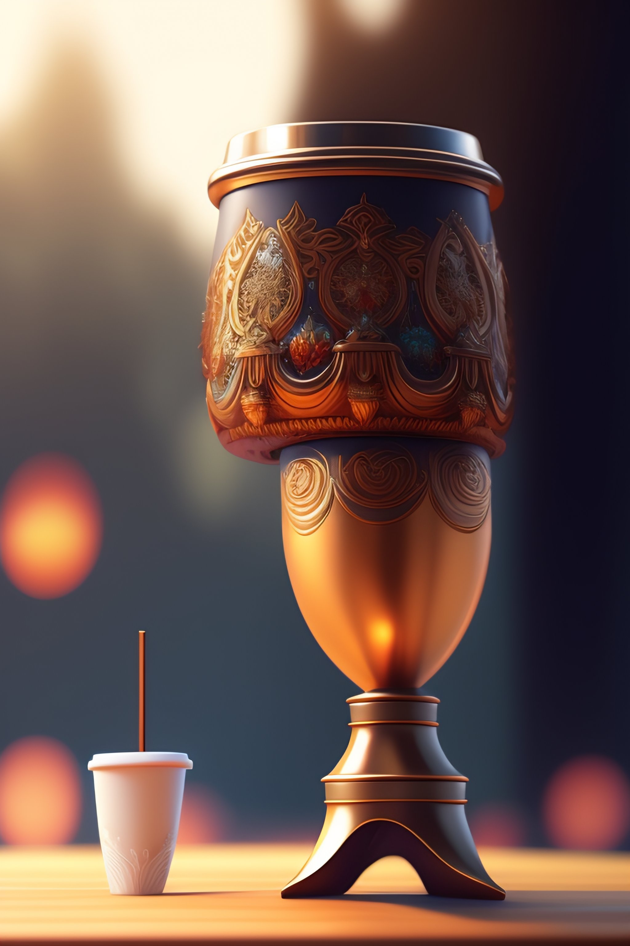 Lexica - Coffe cup with legs and hands and mouth, landscape, fantasy ...