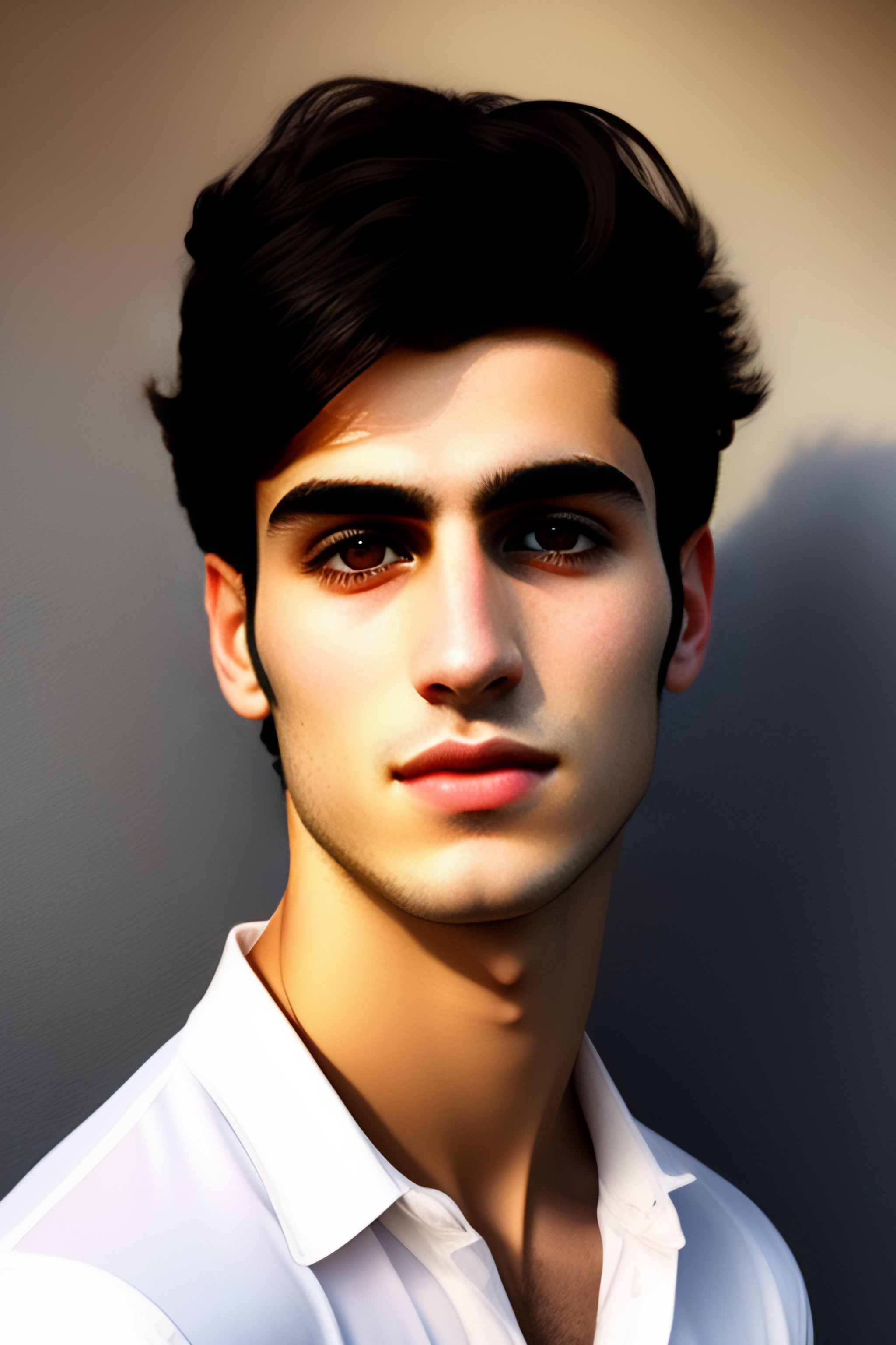 Lexica - Dark haired 22 years old young white turkish man has little ...