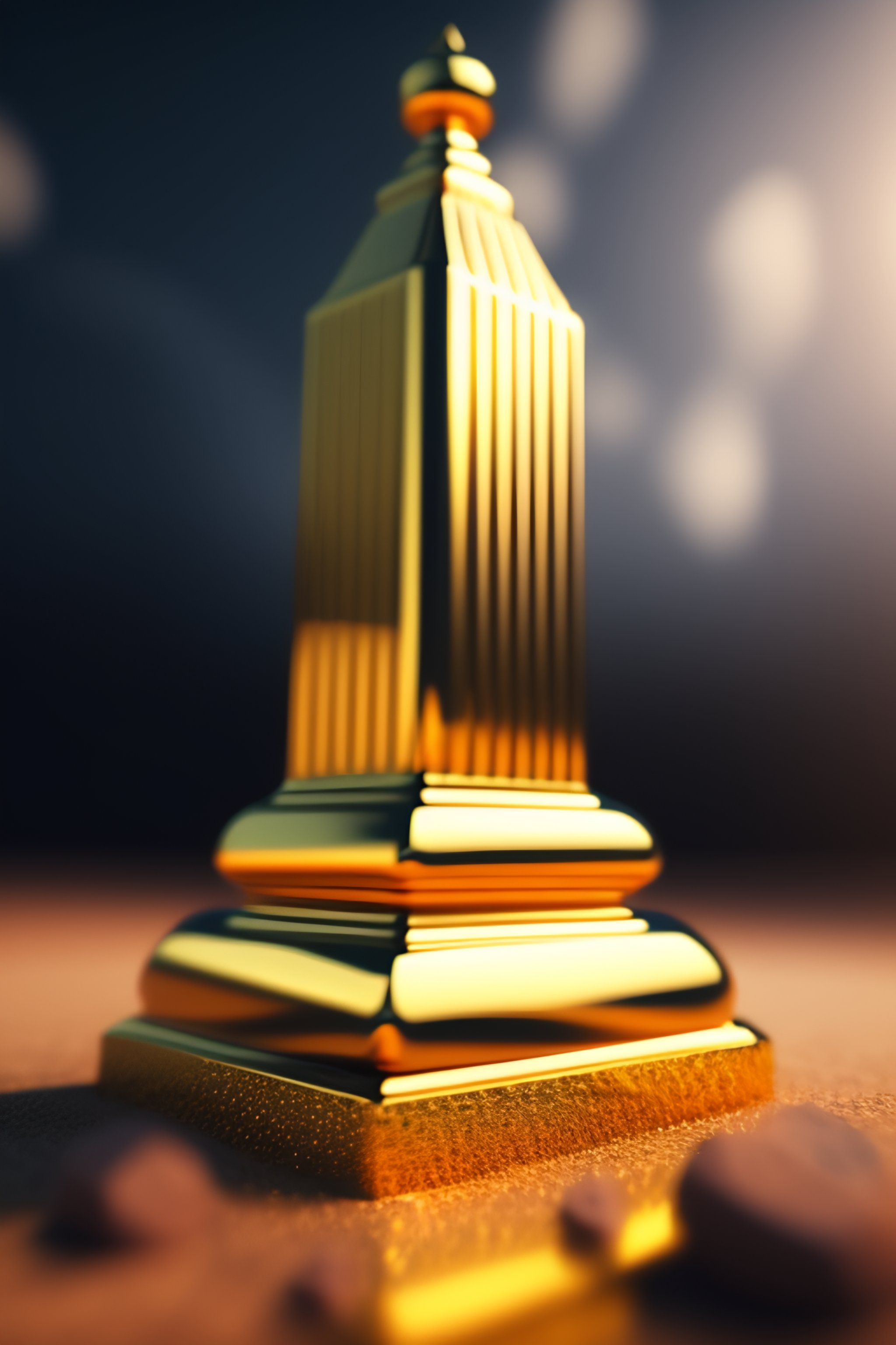 Lexica - A golden gravestone looking skyscraper in front of an american ...