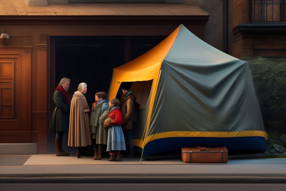 Lexica - Transition to a heartfelt scene depicting the homeless family ...