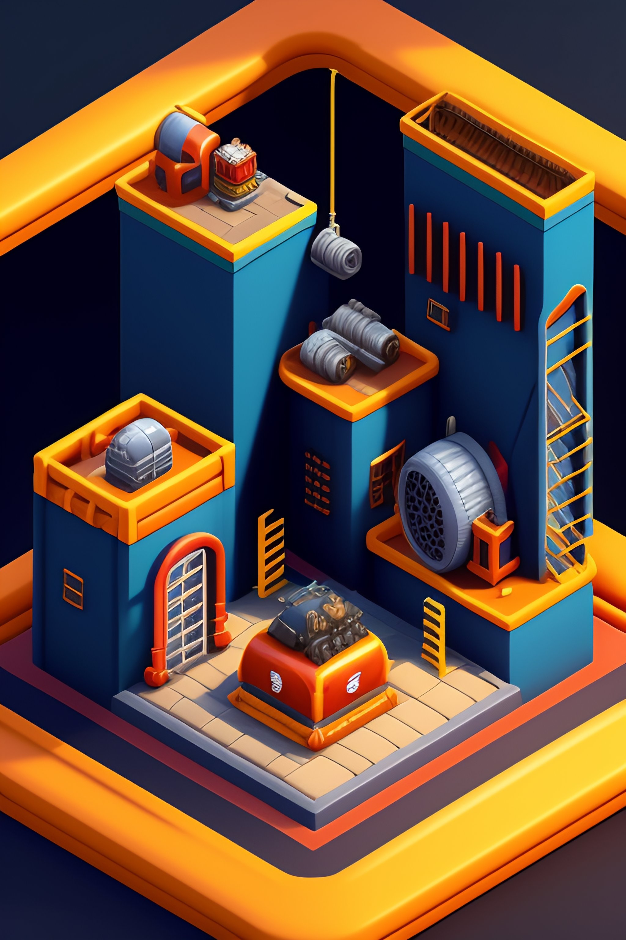 Lexica - Detailed isometric war factory, C&C, strategic game