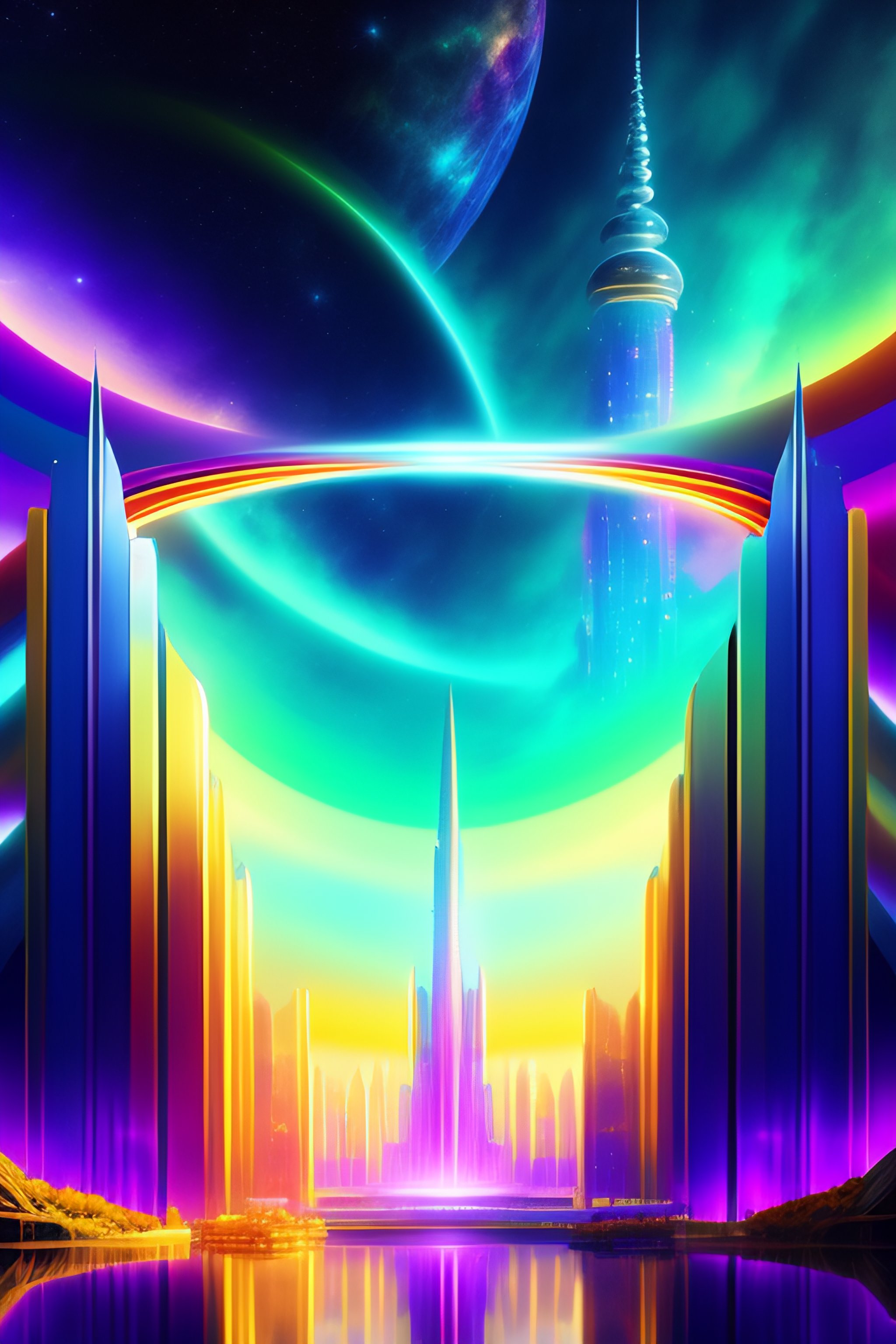 Lexica - Imagine a scene from the fabled Star City, a beautiful ...