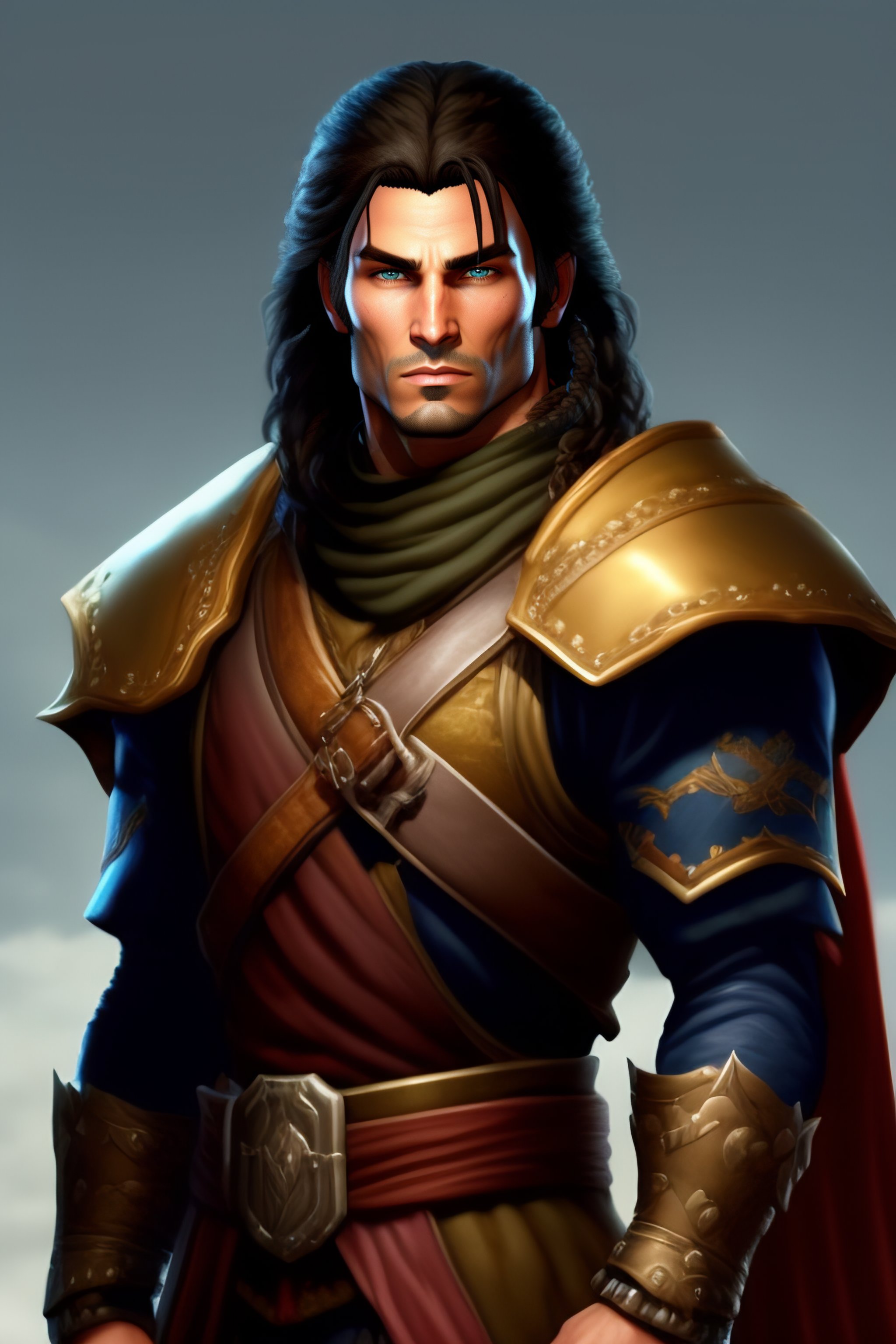 Lexica - Luke Evan as a Human Fighter in the style of a Baldurs Gate ...