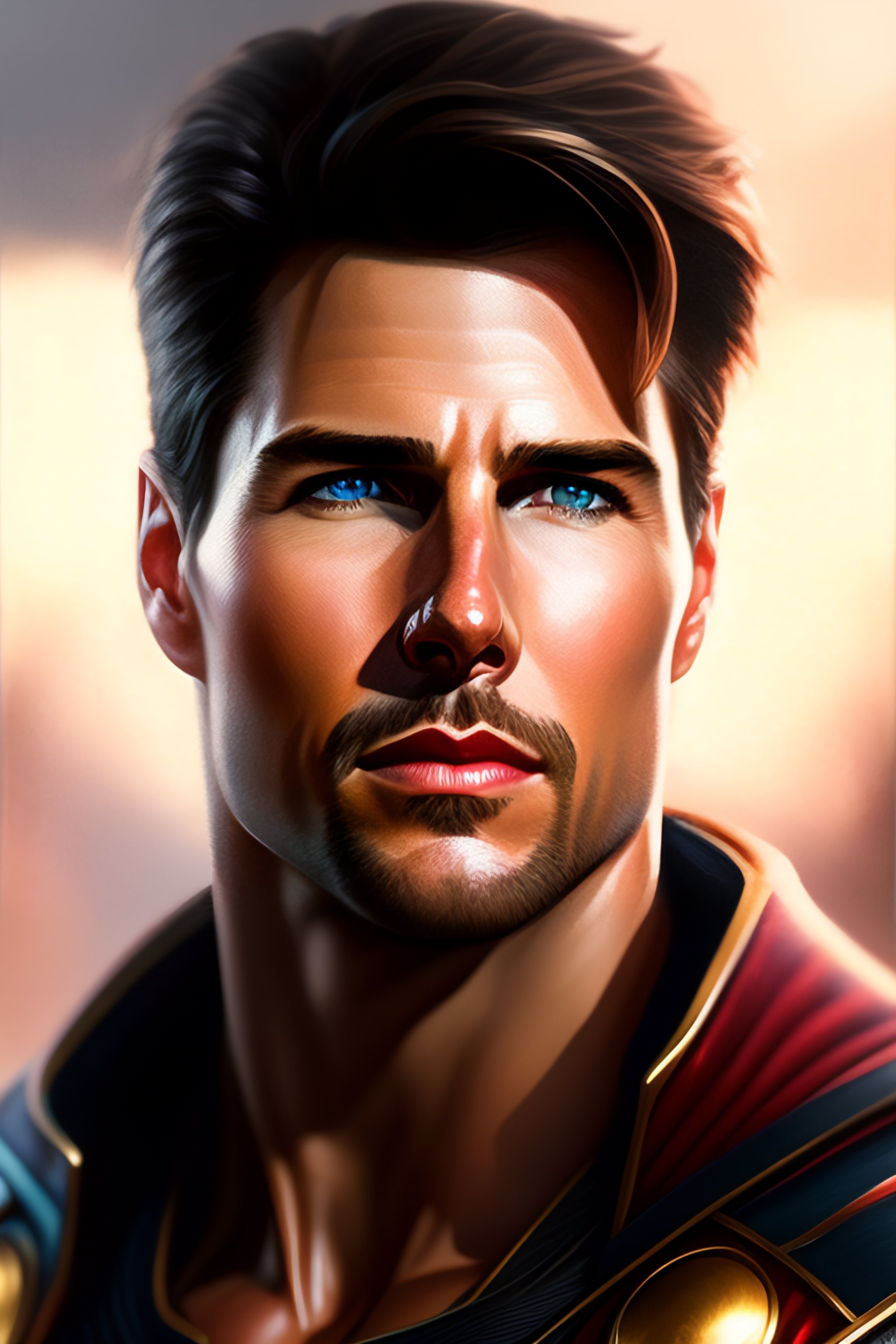 Lexica - Tom Cruise as thor, realistic portrait, symmetrical, highly ...