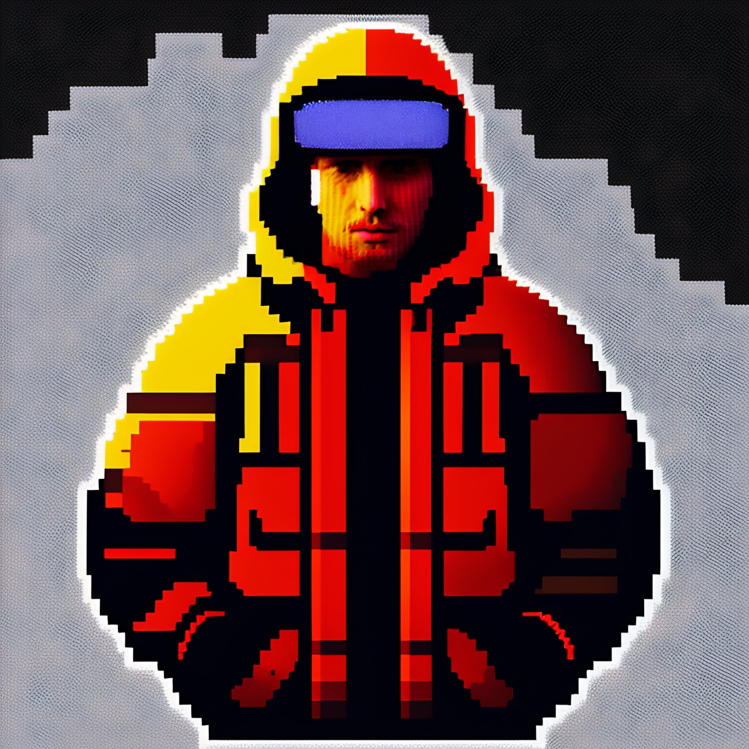 Lexica - Skier portrait in pixel art