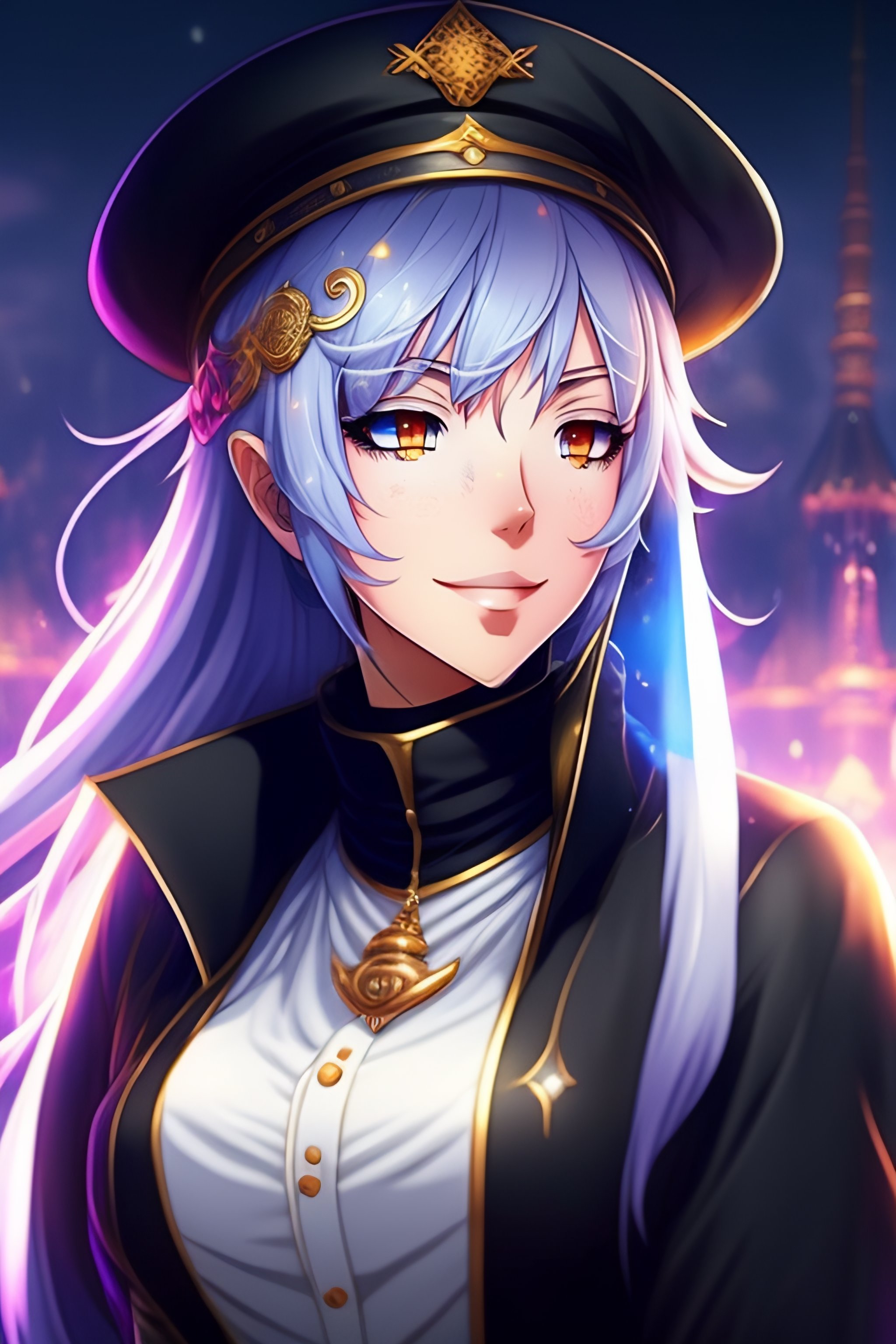 Lexica - Anime, mage, black mage hat, silver hair, High quality, high ...