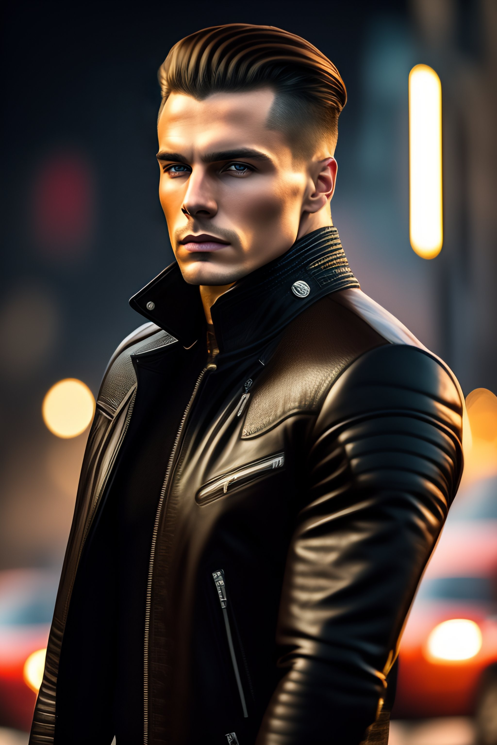 Lexica - Dmitry Nagiev in a leather jacket on a motorcycle