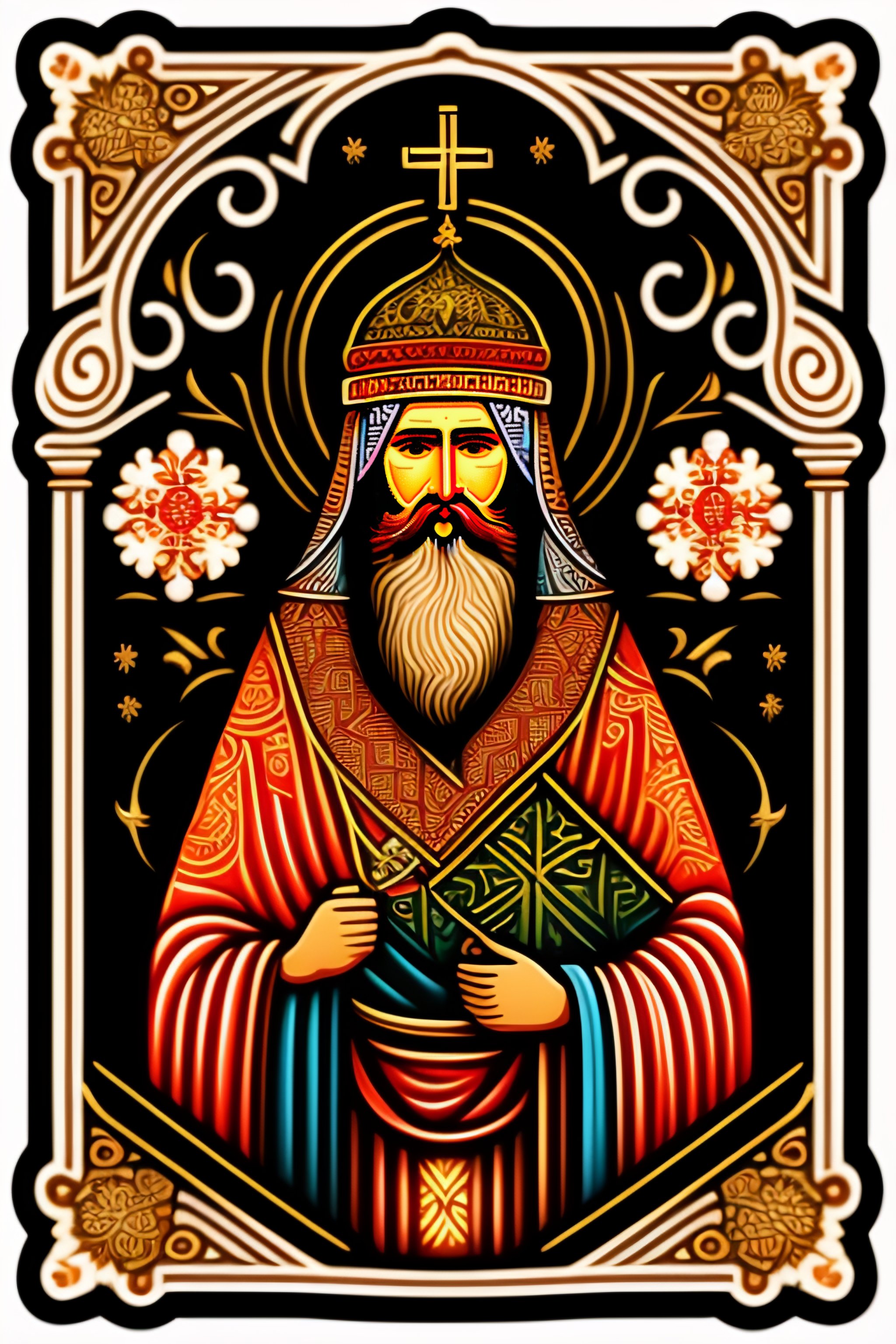 Lexica - Doodle Russian orthodox winter, sticker - art, svg vector ...