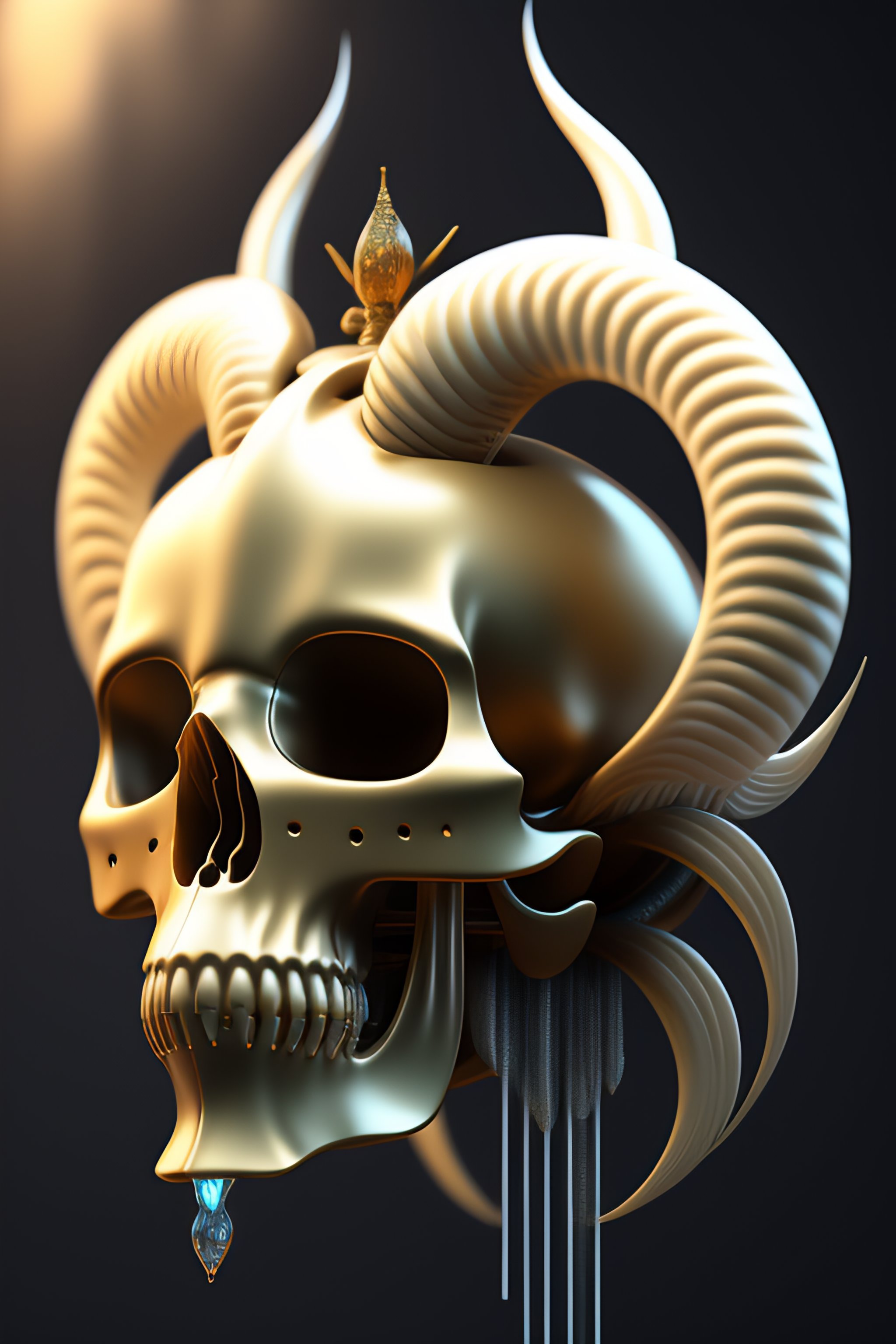 Lexica - God skull face close-up portrait ram skull. hard surface ...