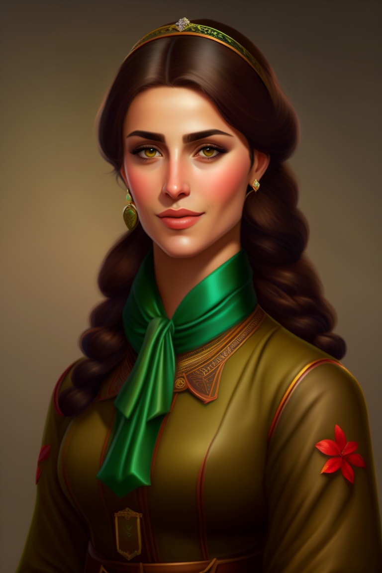 Lexica - An adult woman with a round face, full wheatish green skin, of ...