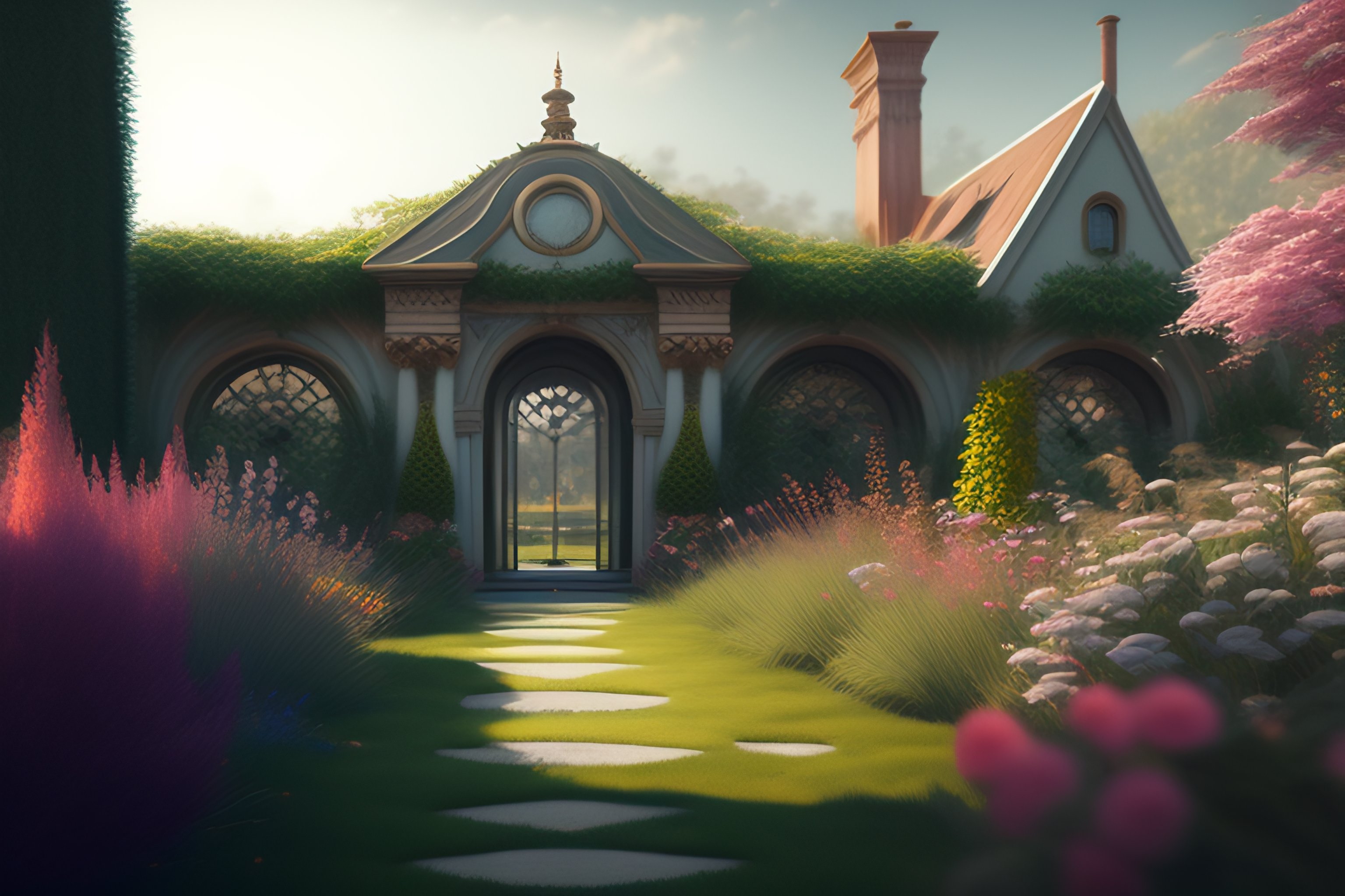 Lexica - Beautiful gardens, cgi, trending on artstation, by greg rutkowski