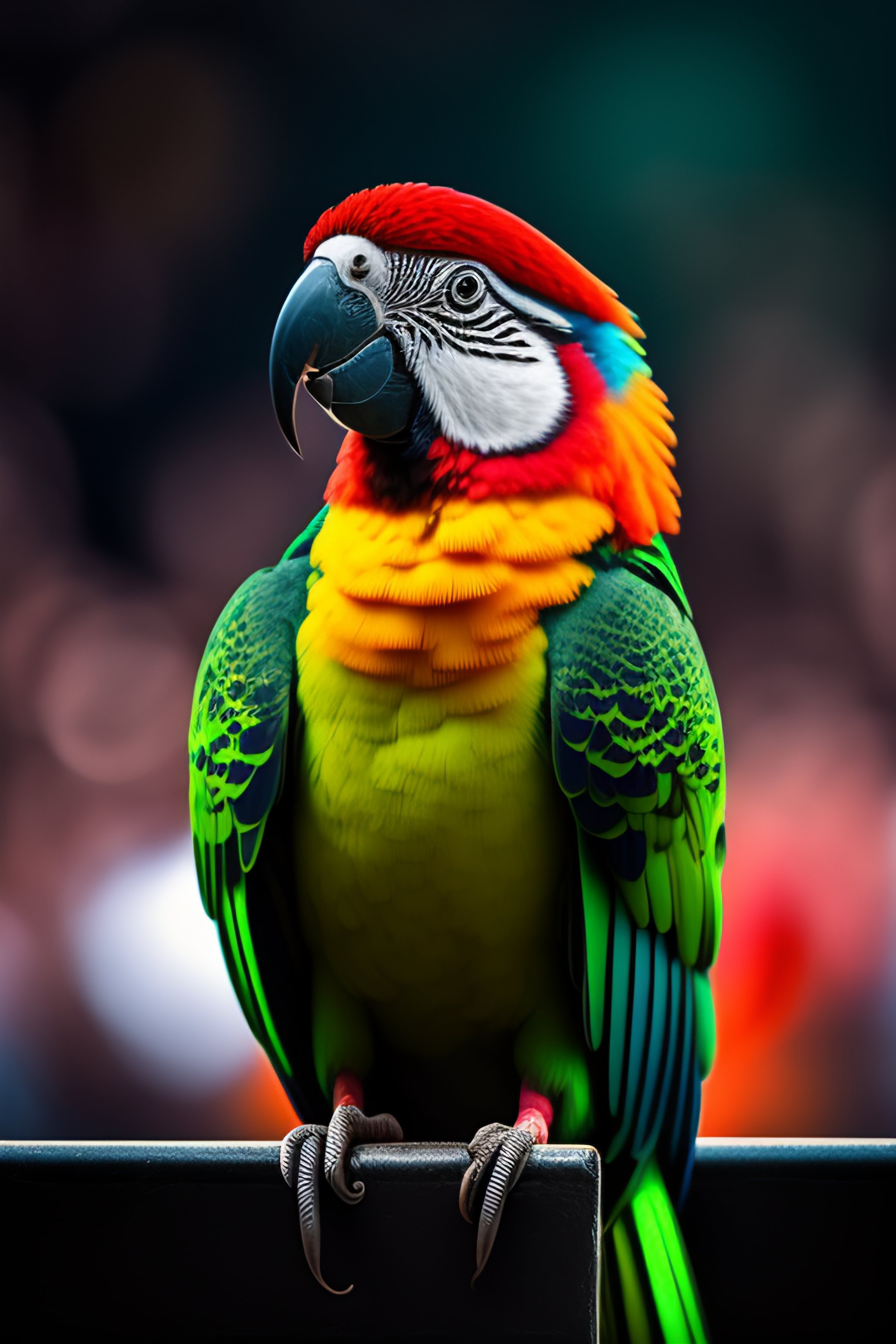 Lexica - Portrait of parrot on stage in front of crowd