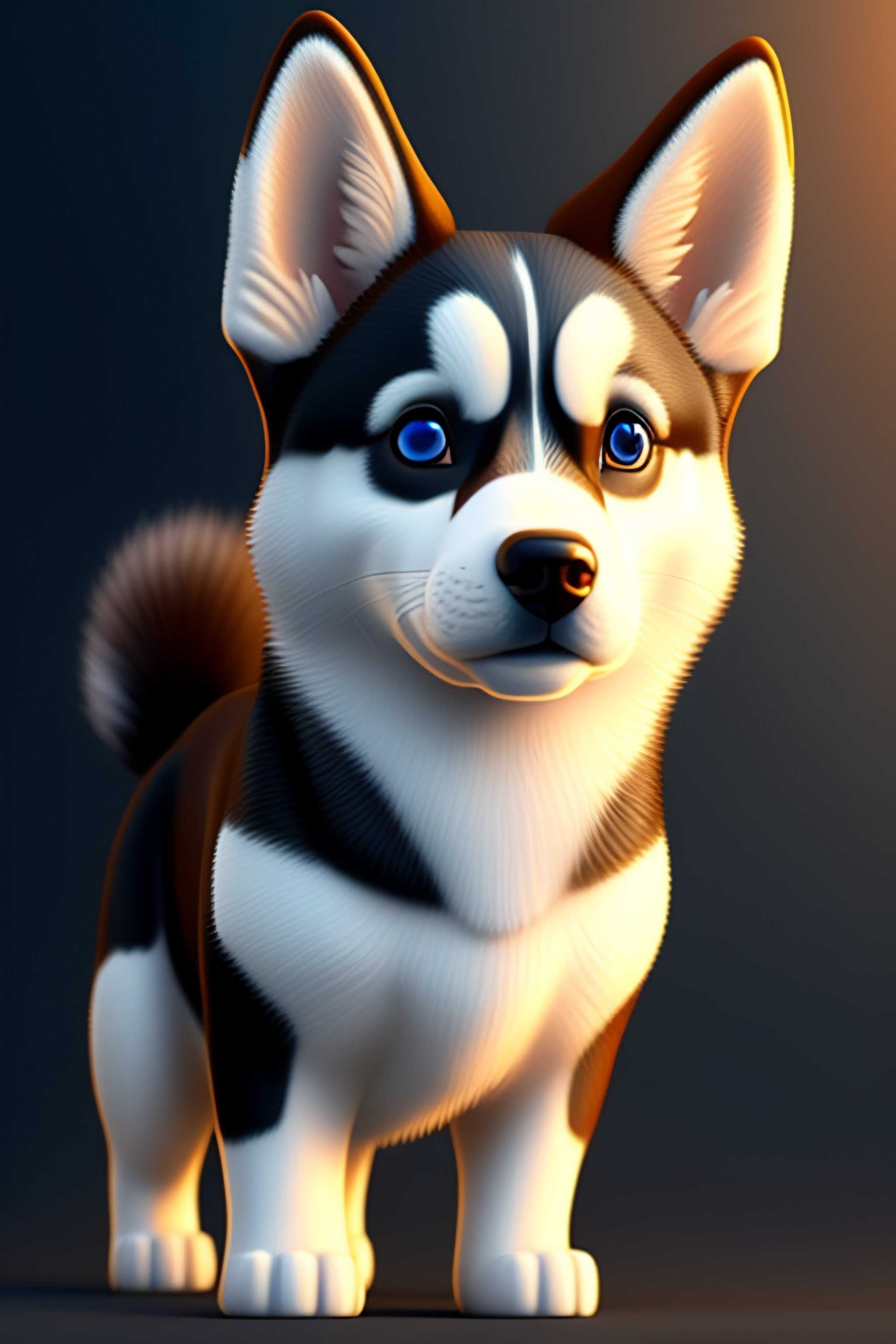 Lexica - Cute and adorable cartoon husky face, fantasy, dreamlike ...