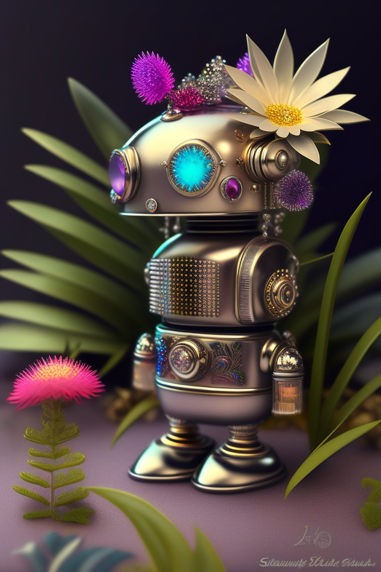 Lexica - Magic trippy silver 1950;s spiked retro robot with attitude ...