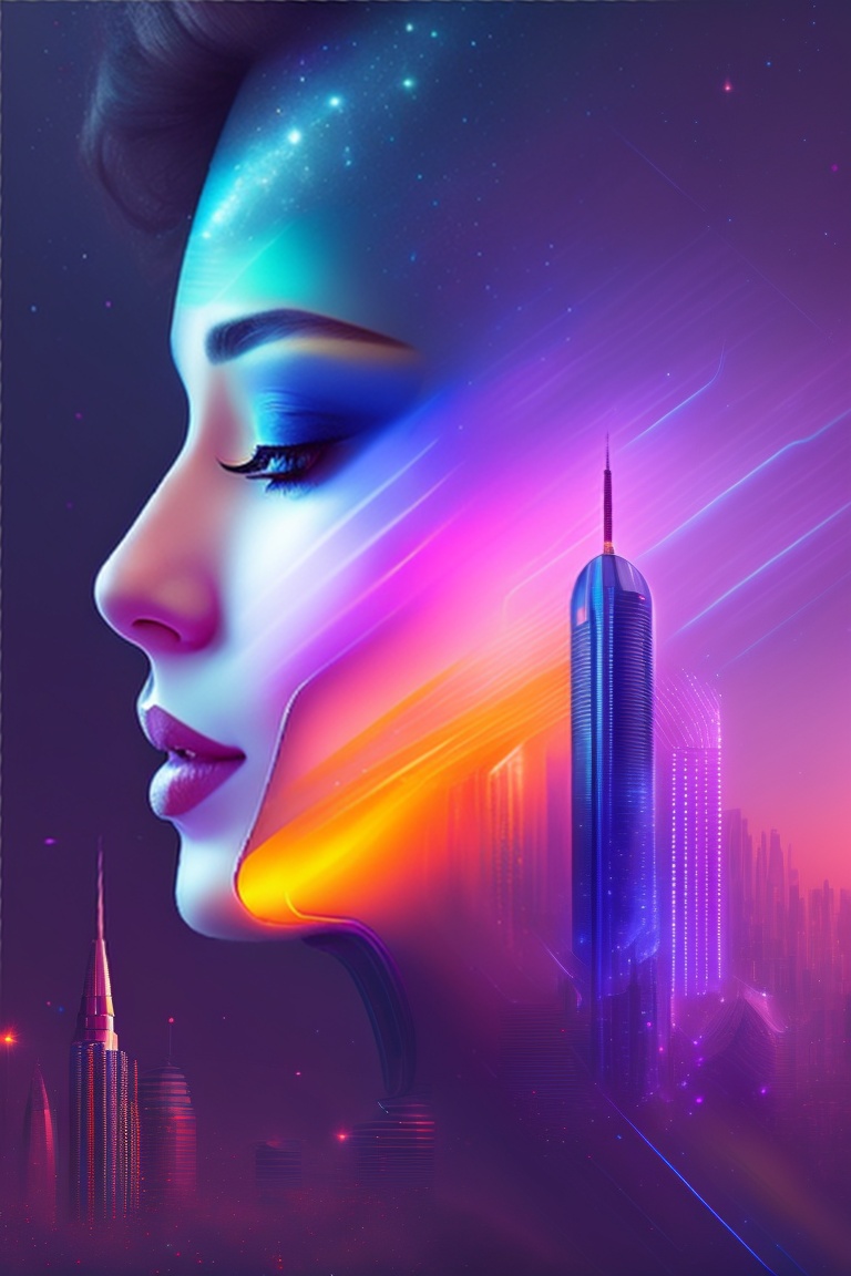 Lexica - Futuristic AI visualization: Design a profile picture that ...