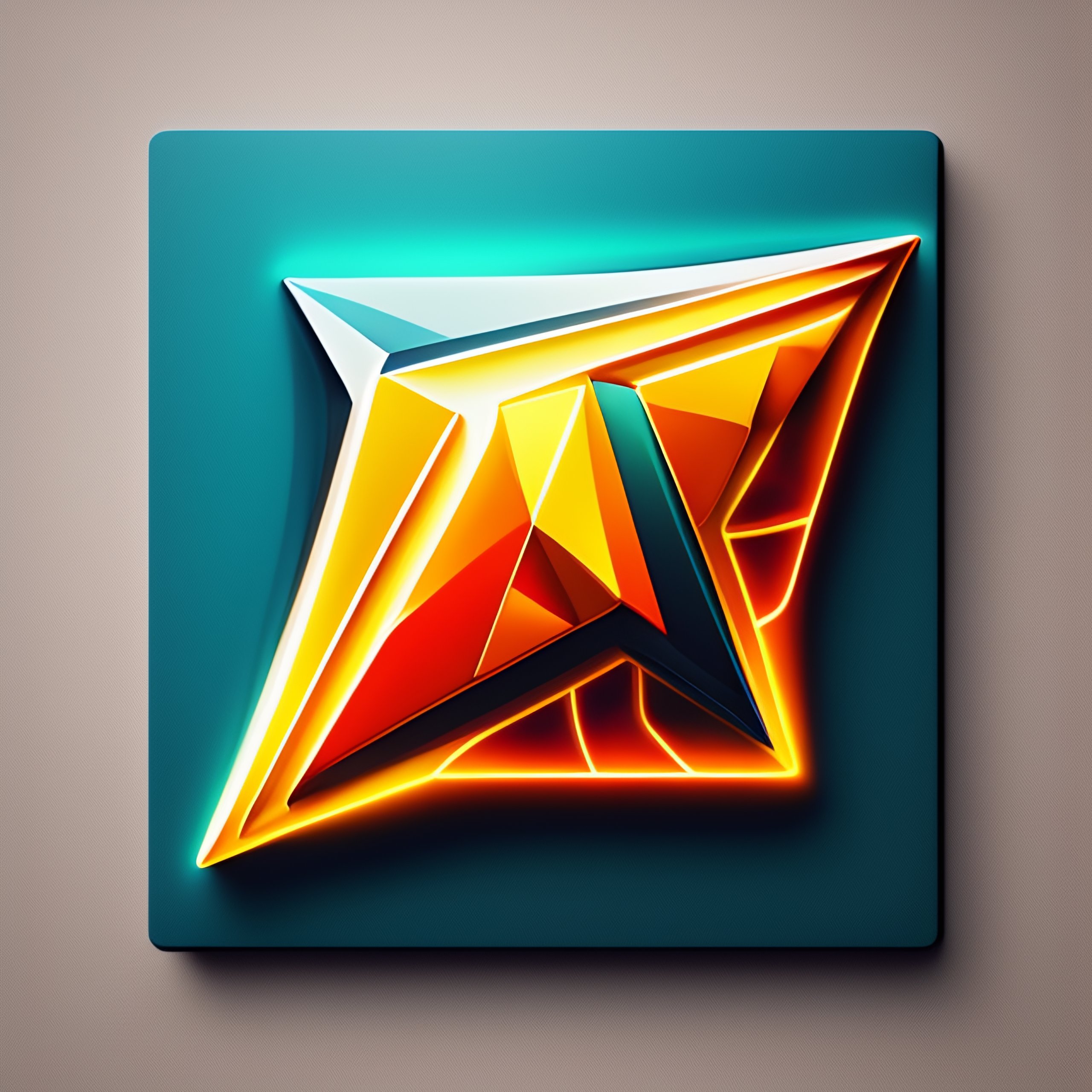 Lexica - Low poly brain lightning, "M", logo, 2d, vector art, geometric ...